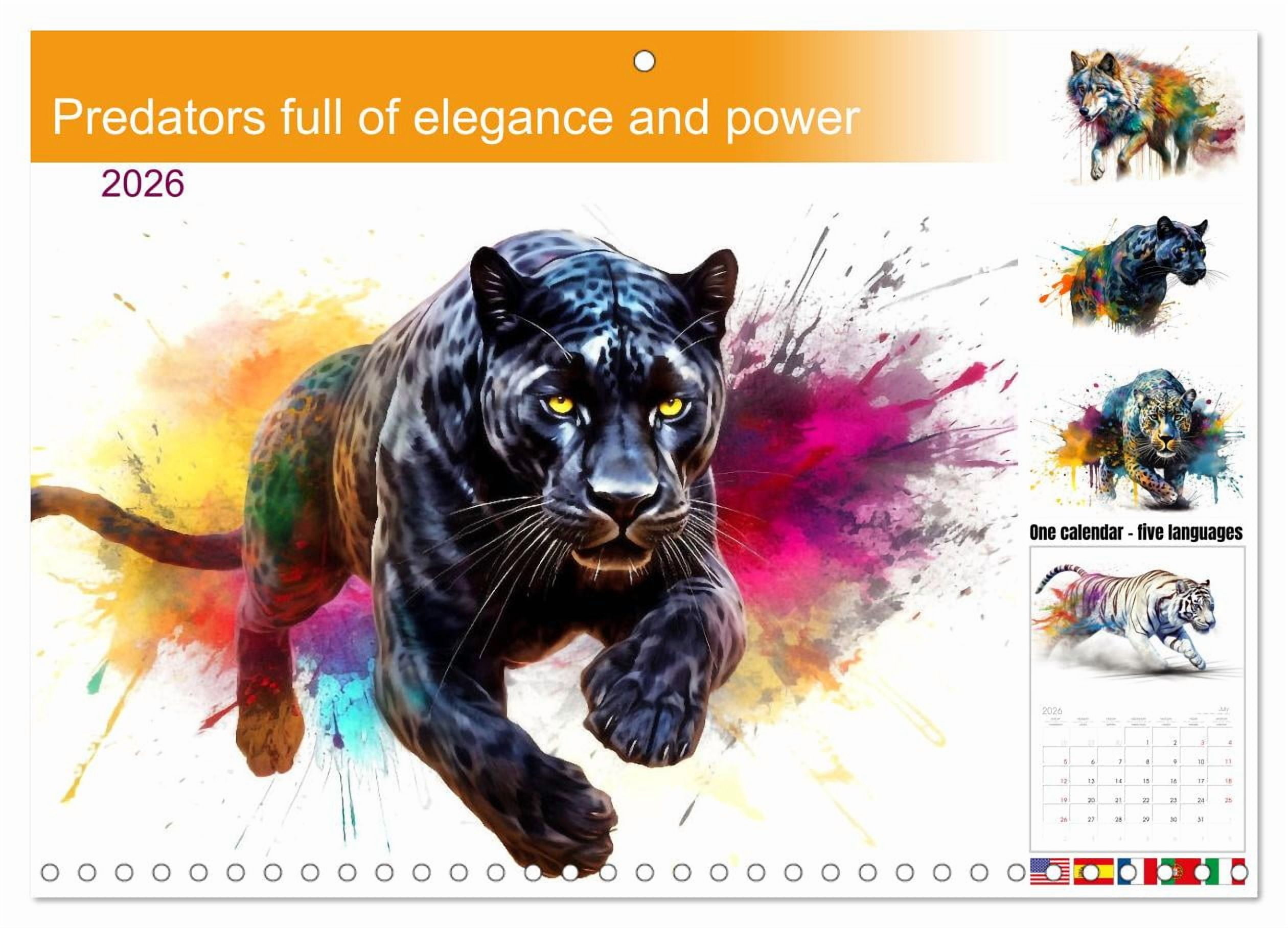 Predators full of elegance and power (Monthly Wall Calendar 2026 11.7 x ...