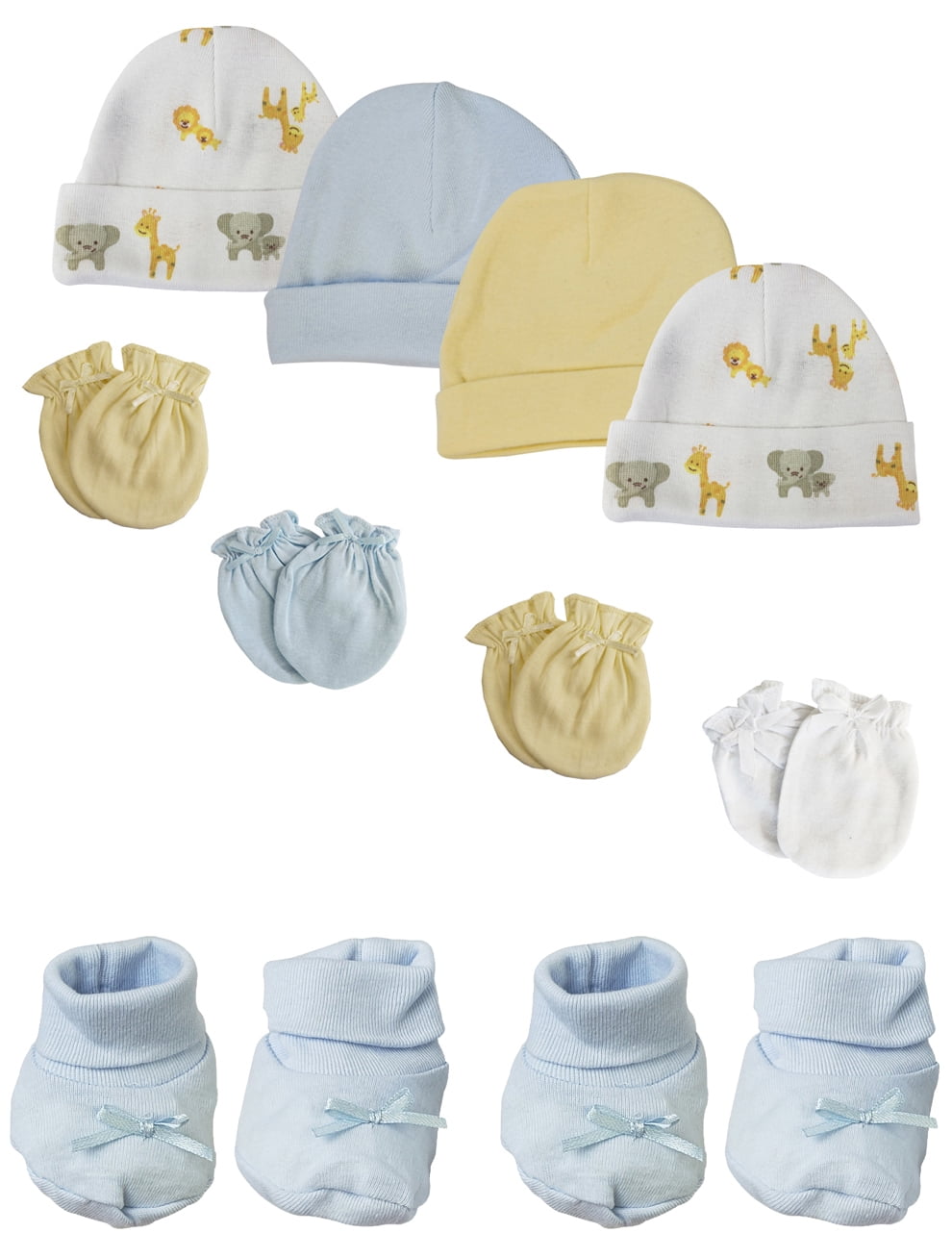 Walmart Newborn Layette Bundle - Preemie Baby Boy Caps, Infant Mittens ...
