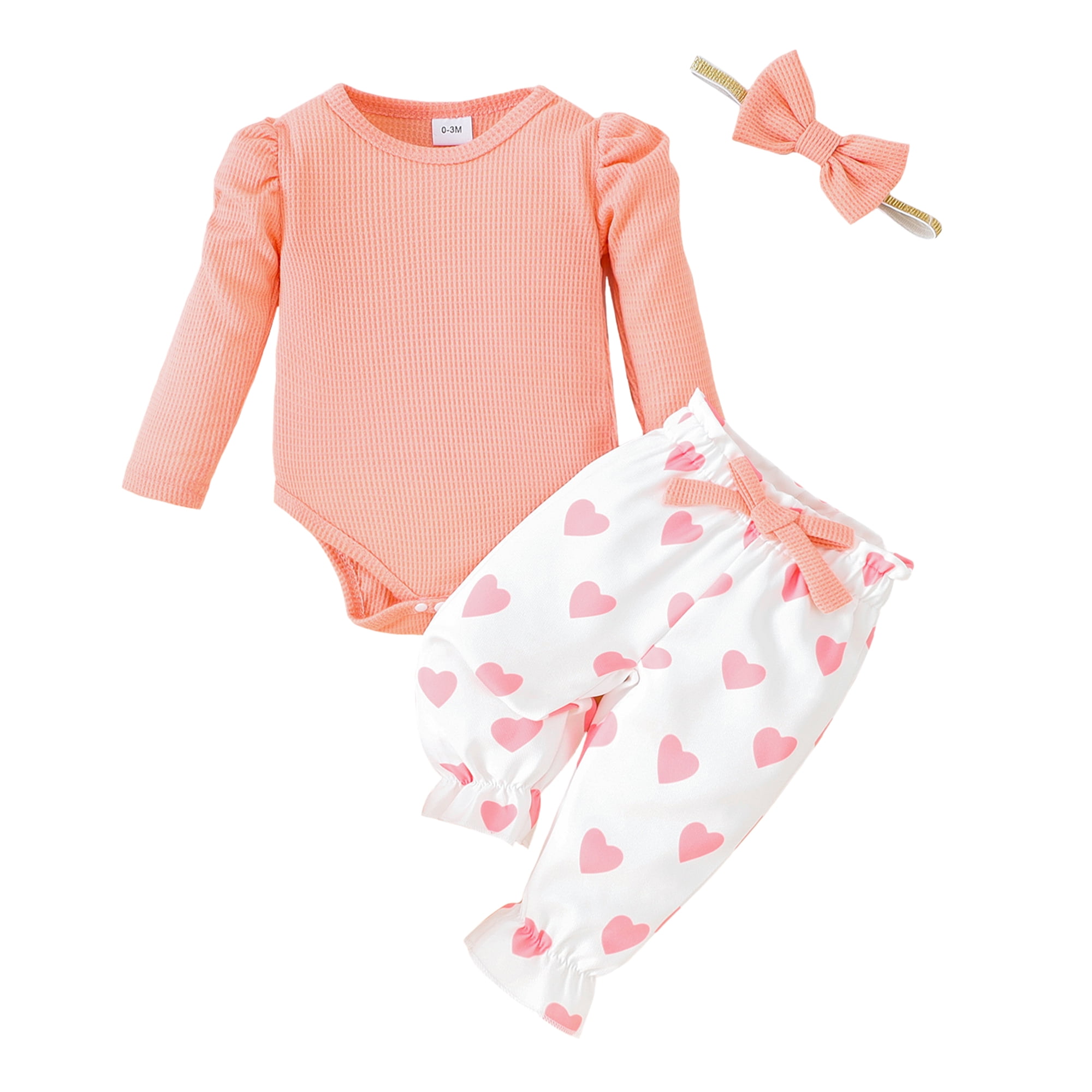 Preemie Baby Girls Outfits Preemie Girls Long Sleeve Romper Top Heart ...