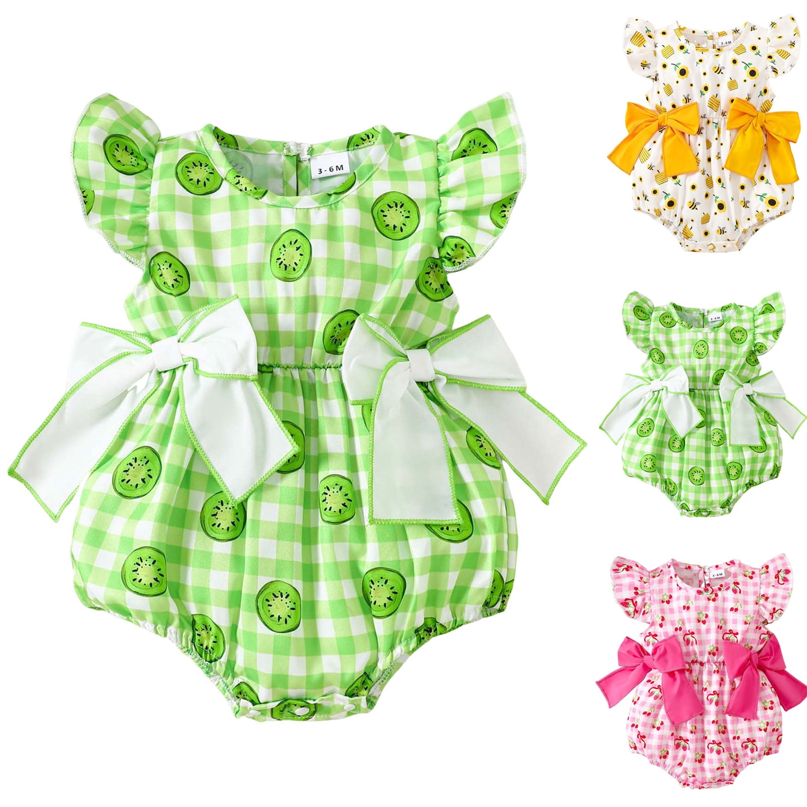 Preemie Newborn Infant Baby Girls Clothes Ribbed Bodysuit for 3-6 ...