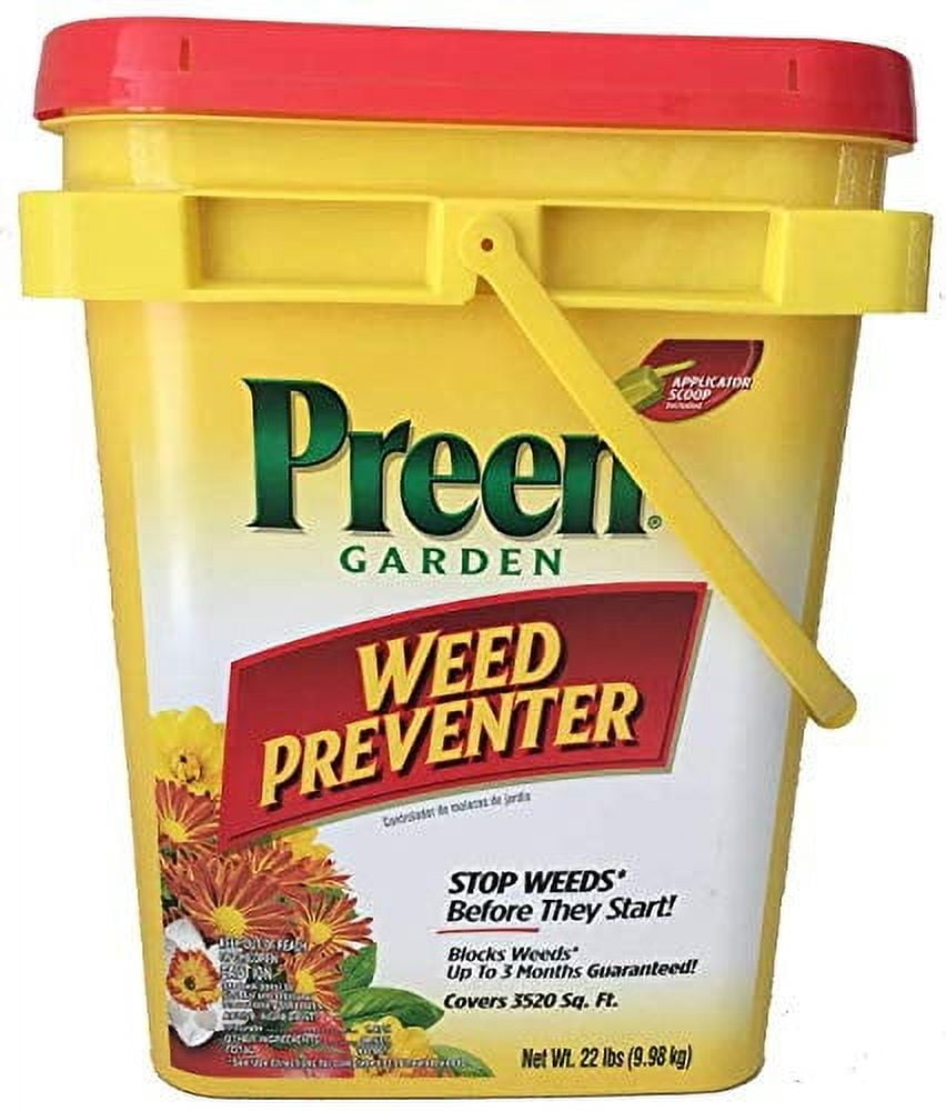 Preen Garden Weed Preventer Blocks Weeds up to 3 Months (22 LBS, 3520 ...