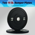 Preenex 15lb Workout Barbell Weight Plates, 2" Olympic Bumper Plates ...