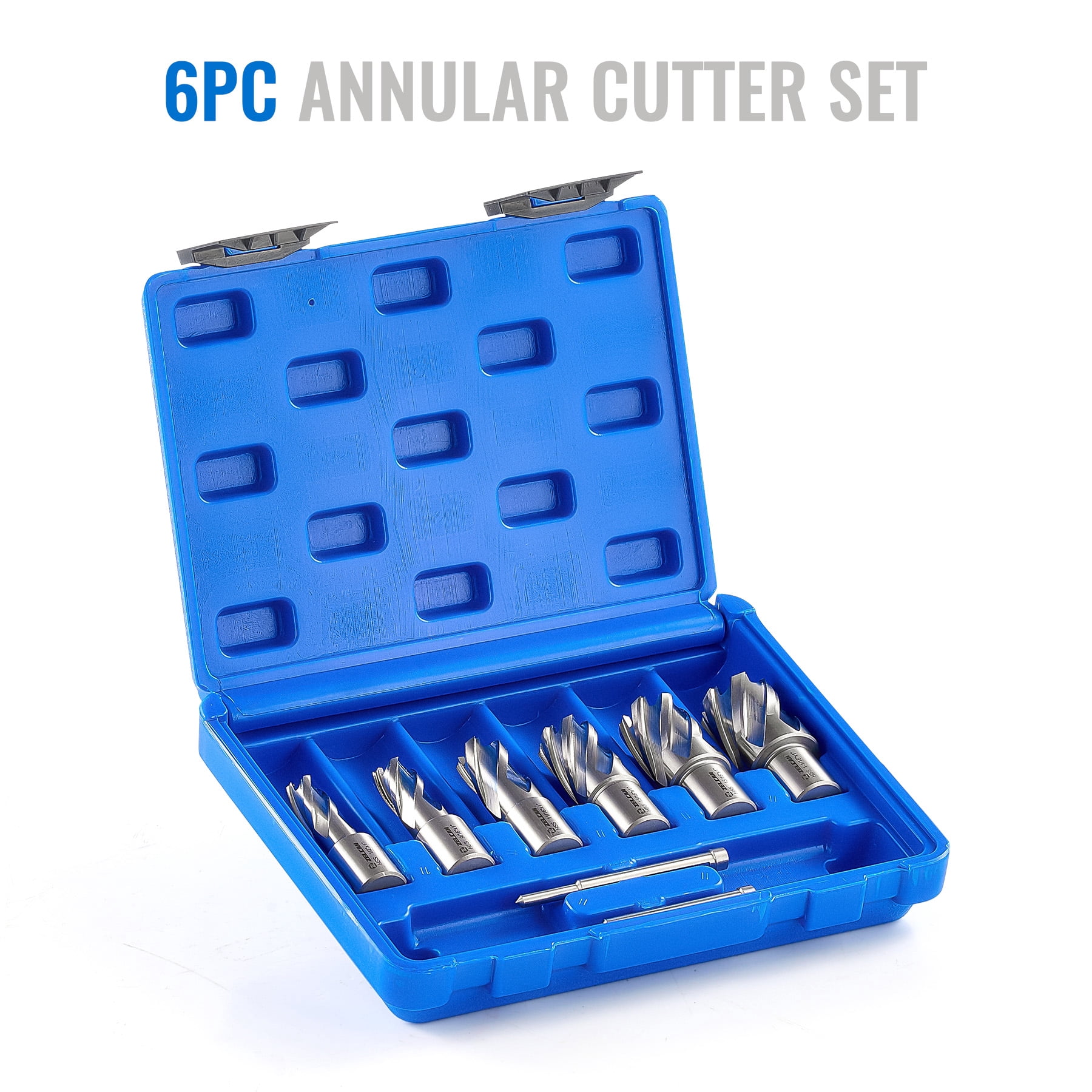 Preenex 6pc Annular Cutter Set HSS Magnetic Drill Bits with 2 Pilot ...