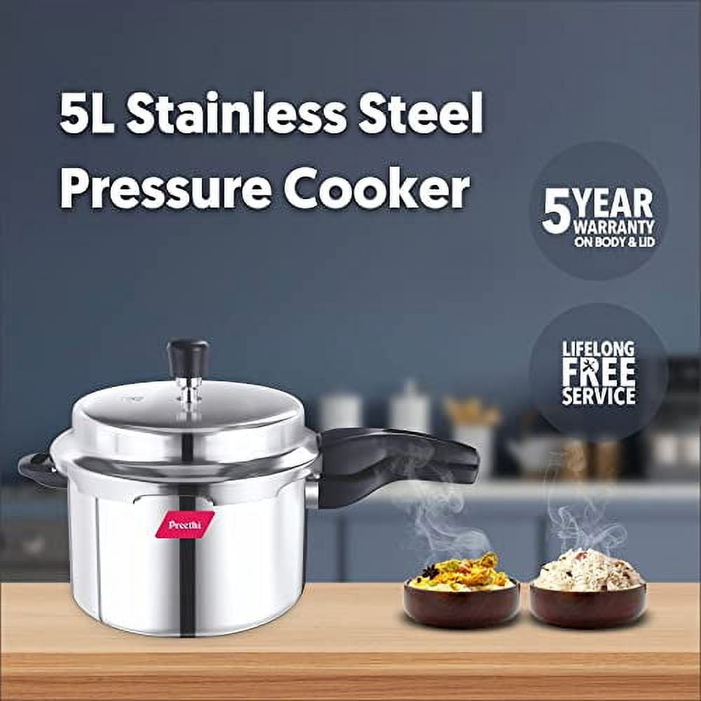 Preethi Induction Base Stainless Steel Outer Lid Pressure Cooker, 5 ...
