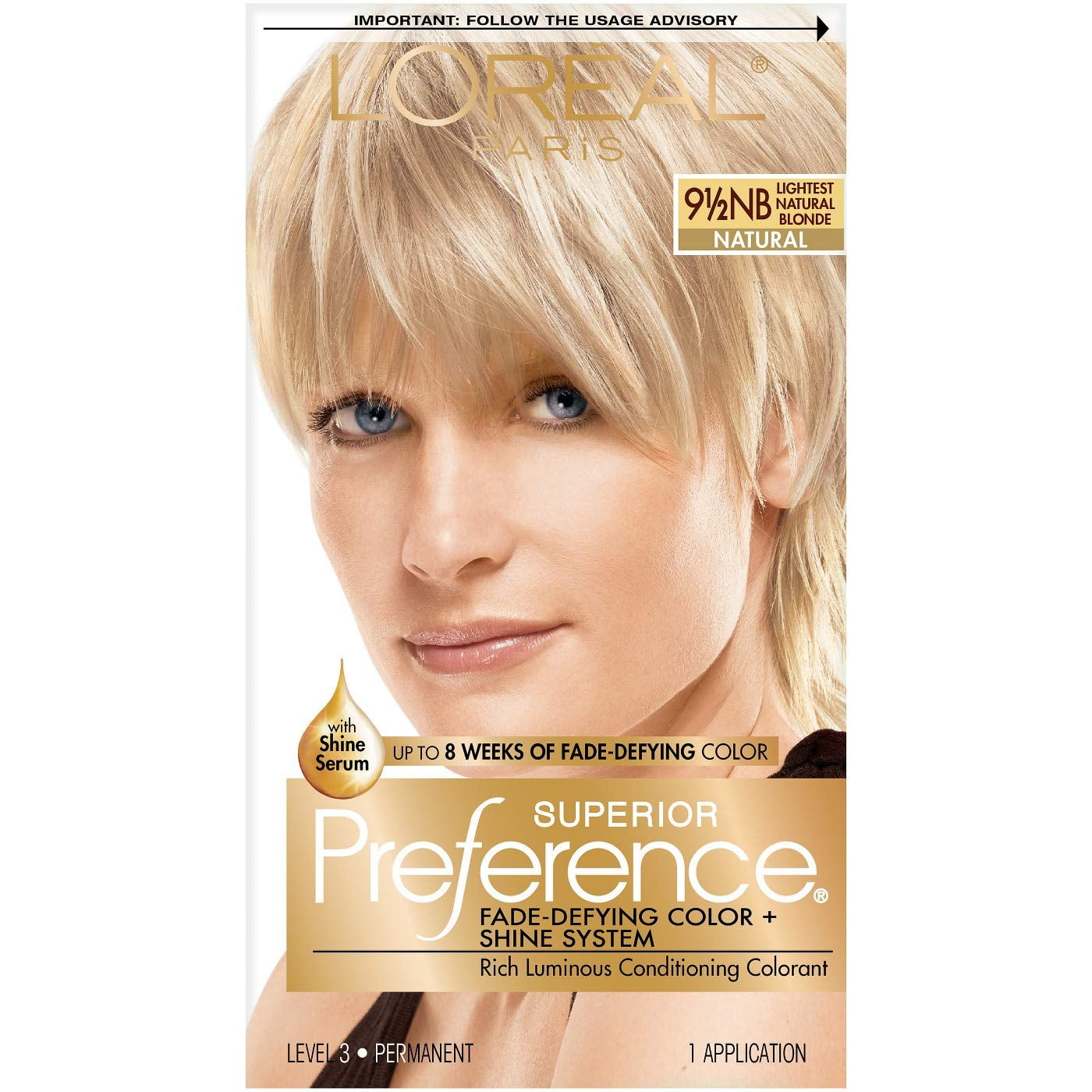 Loreal Paris Preference Hair Dye Colour, Lightest Natural Blonde #9.5Nb ...