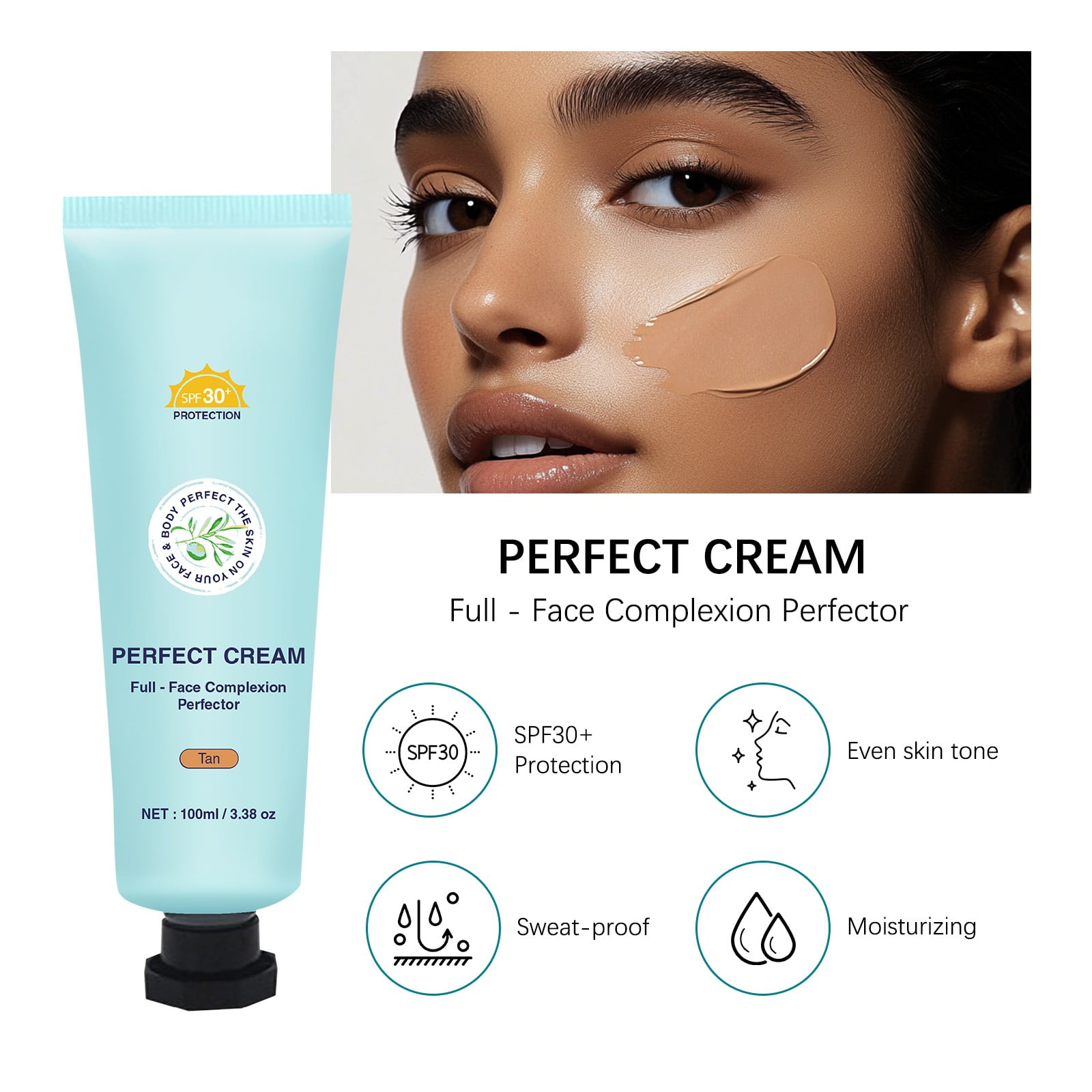 Prefect Cream foundation Liquid with SPF 30+ - Hydrating Medium Full ...