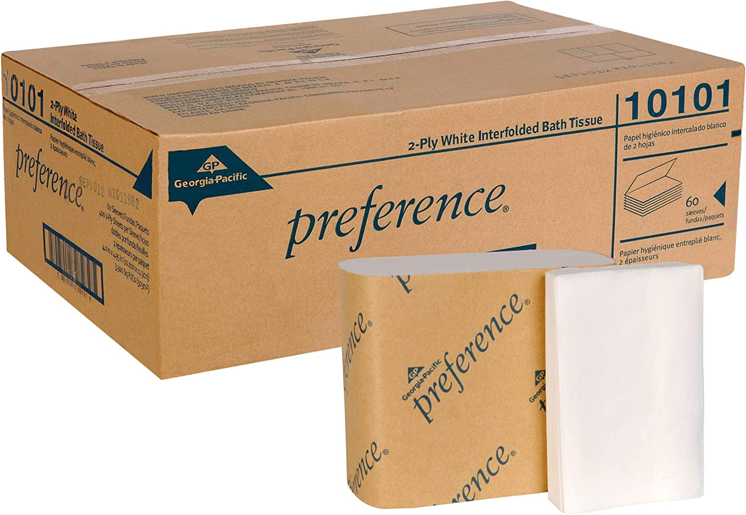 Preference 2-Ply Interfolded Toilet Paper by PRO , 10101, 400 Sheets ...