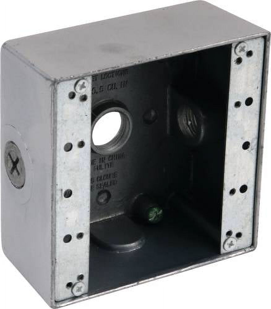 Preferred Industries 662034 2-Gang Weatherproof Aluminum Box with Three ...