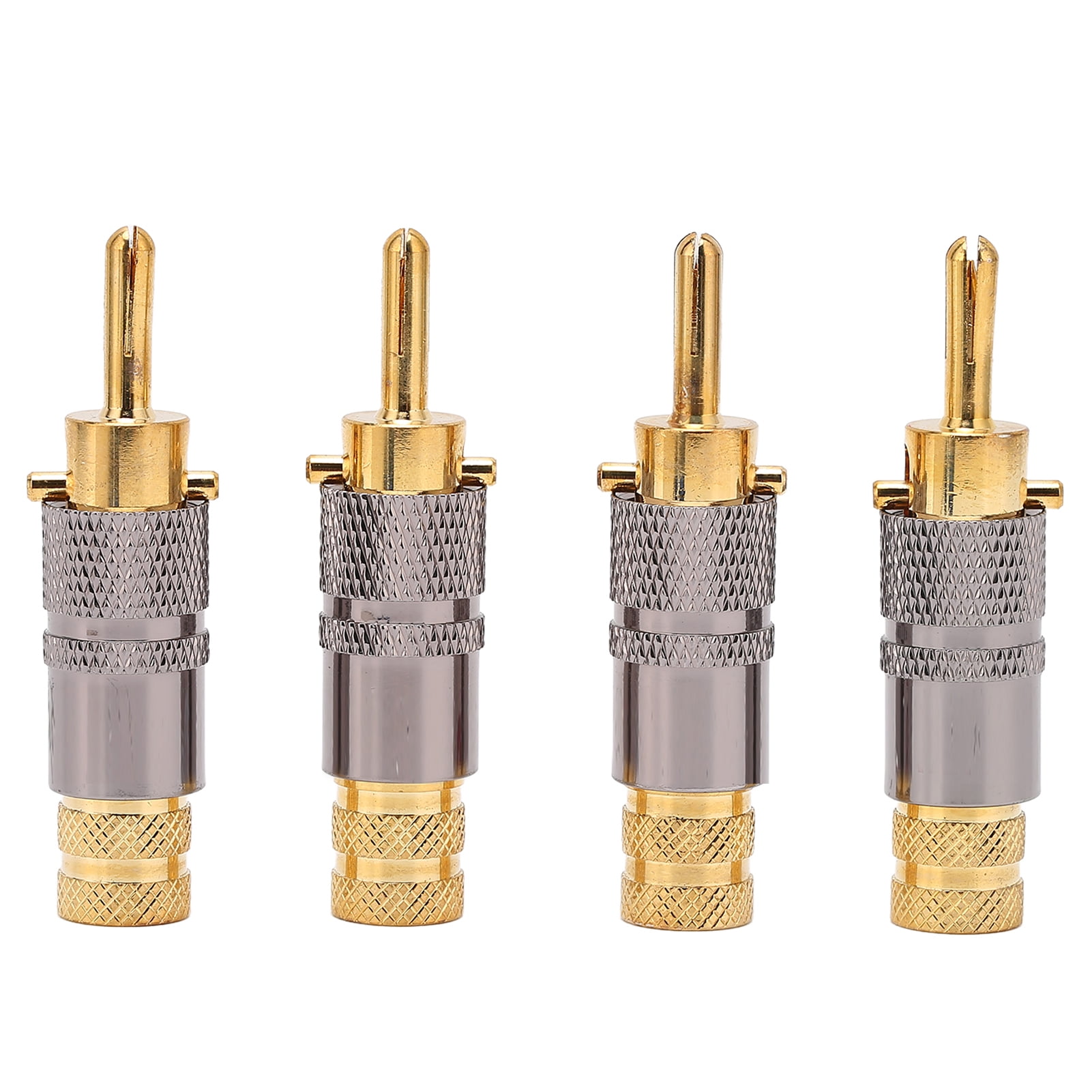 Preffair BA1457 4Pcs 24K Gold Plated Banana Audio Plug HIFI Speaker ...