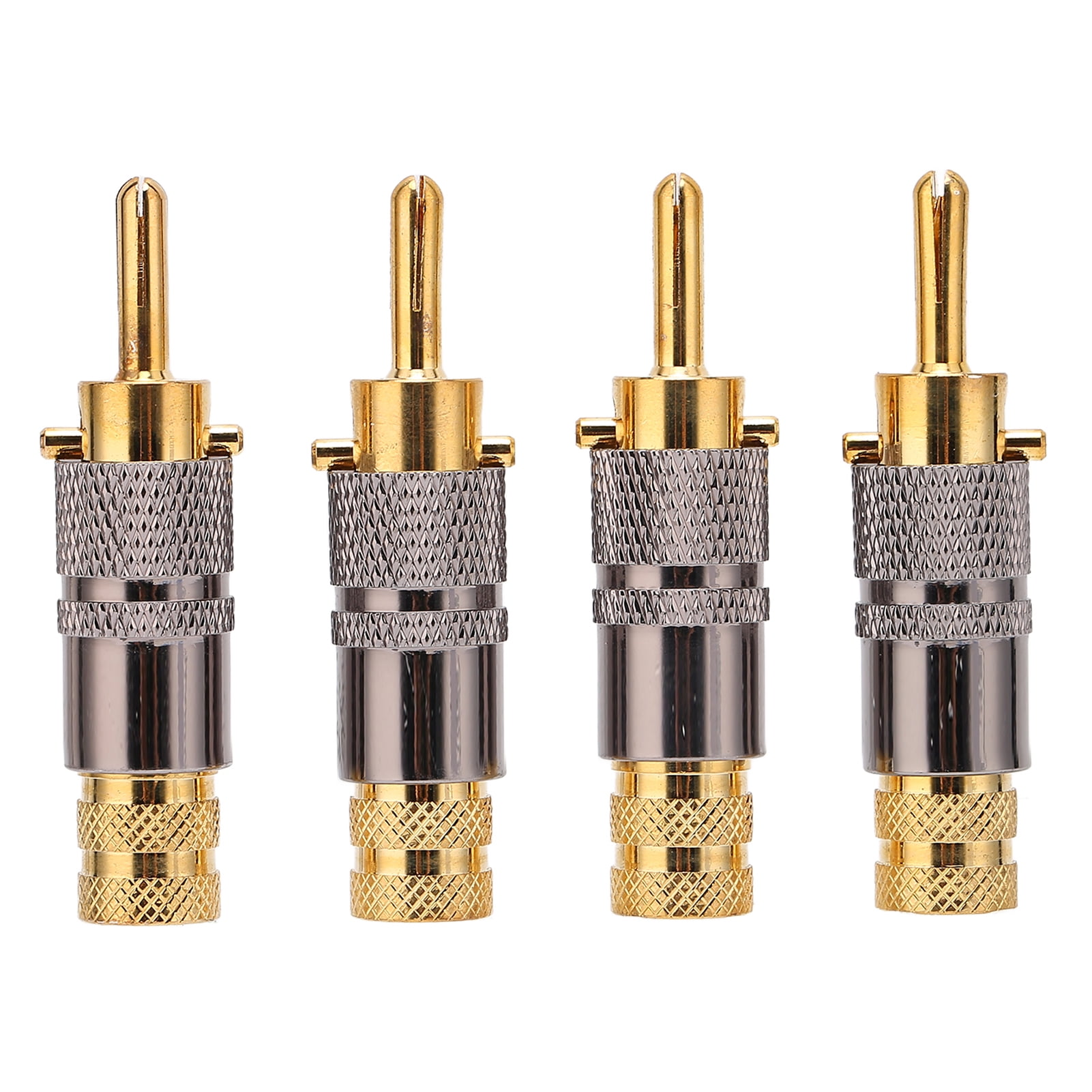 Preffair BA1457 4Pcs 24K Gold Plated Banana Audio Plug HIFI Speaker ...