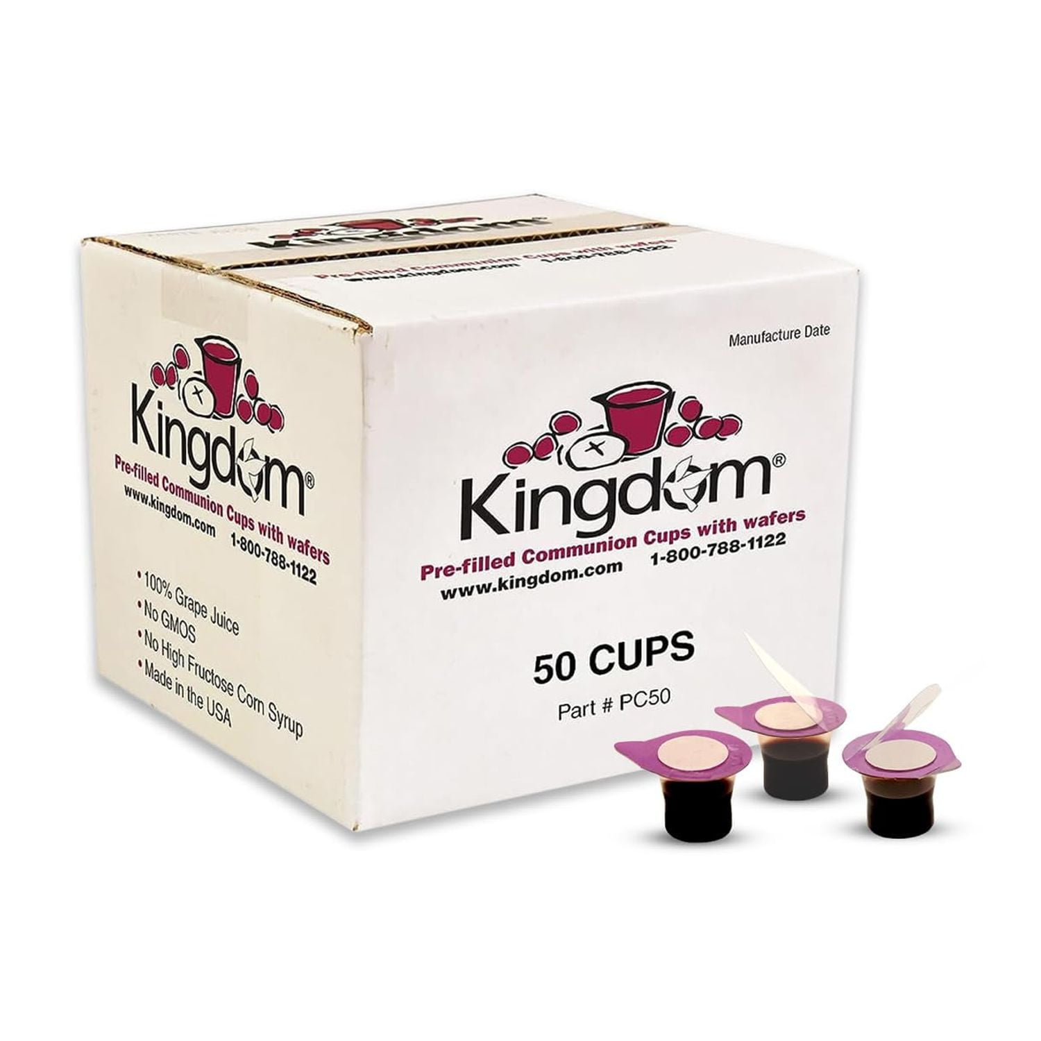 Prefilled Communion Cup with Wafers(50ct - Red Juice) Sealed in a ...