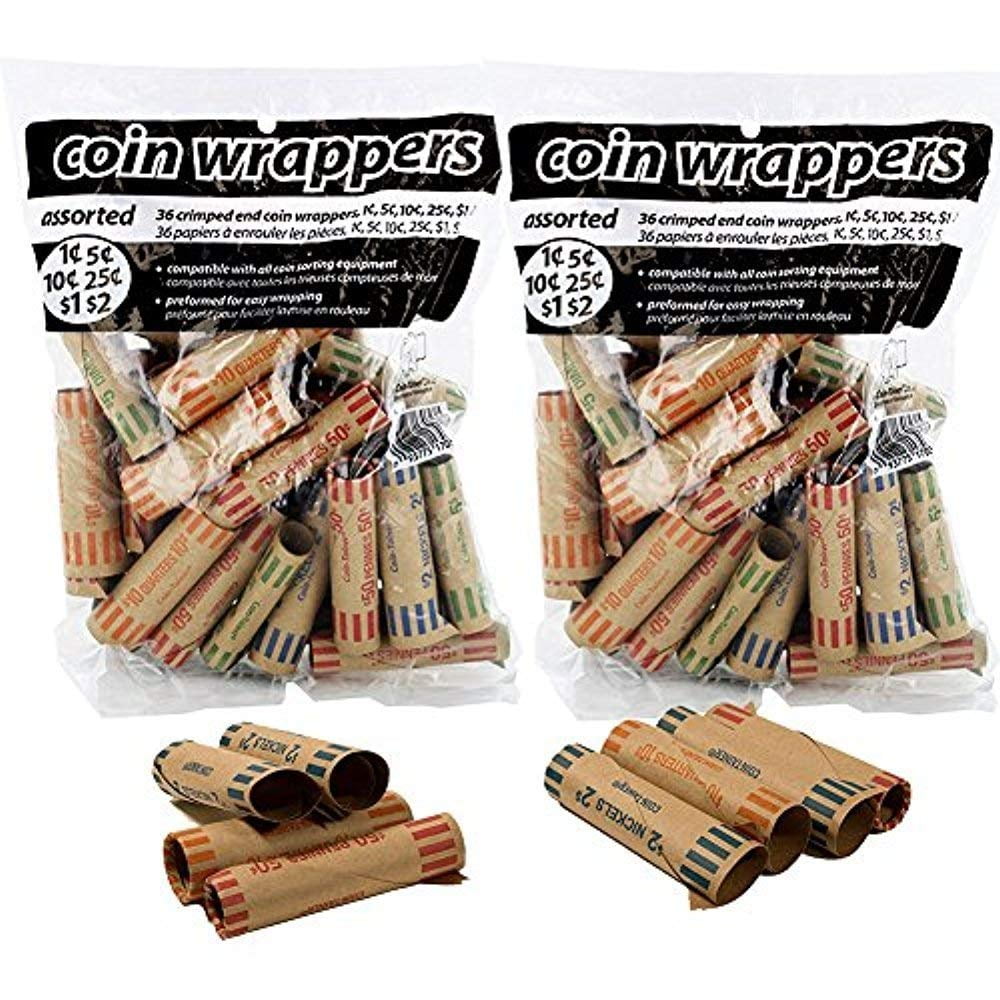 Preformed Coin Wrappers: Assorted (Pack of 72) - Walmart.com