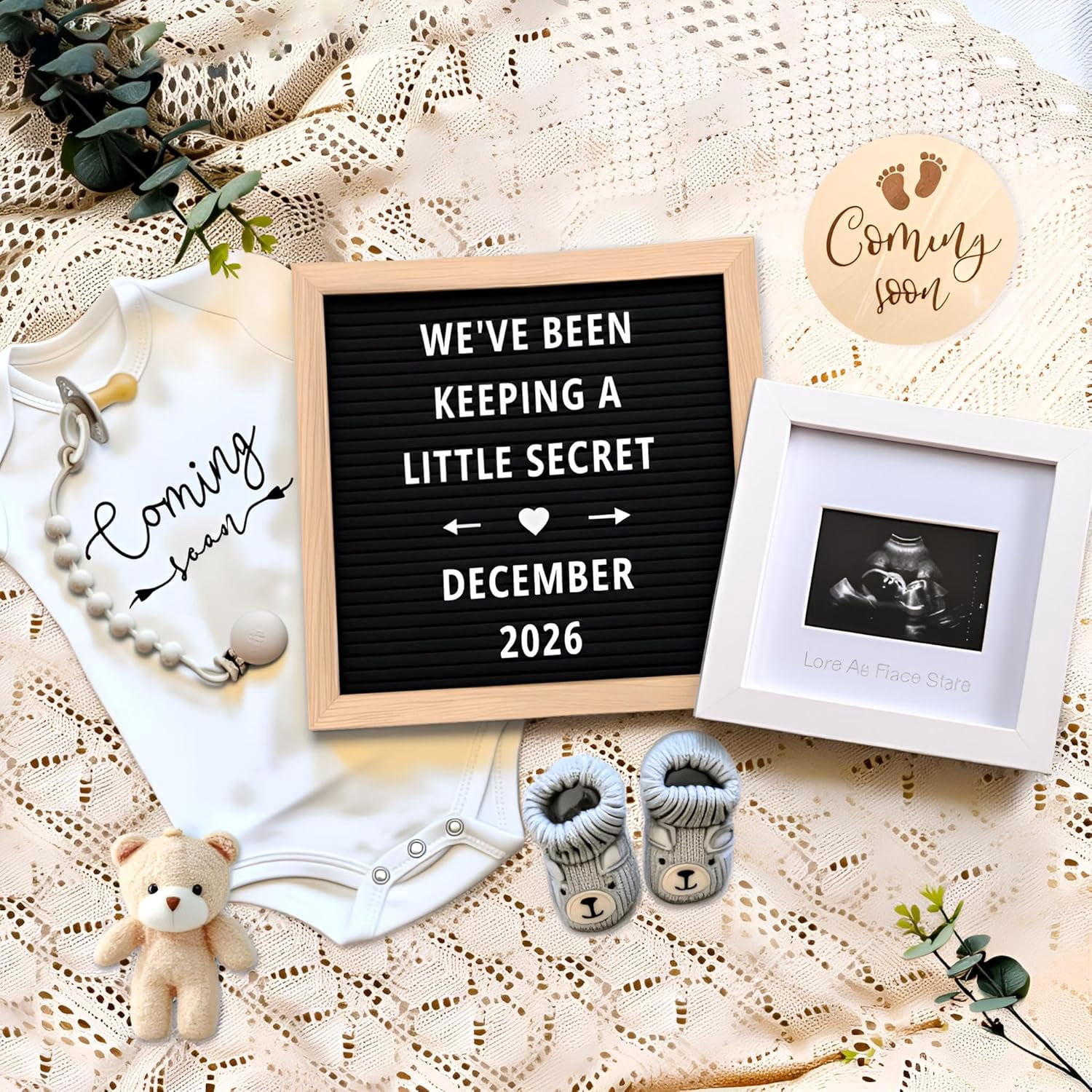 Pregnancy Announcement, Baby Announcement Ideas Set Include Felt Letter ...