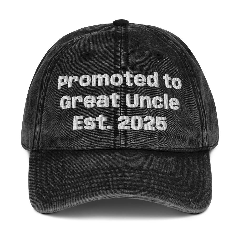 Pregnancy Announcement Embroidered Vintage Cap, Promoted To Great Uncle ...