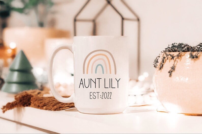 Pregnancy Announcement, New Aunt Mug, Aunt gift, Baby announcement ...