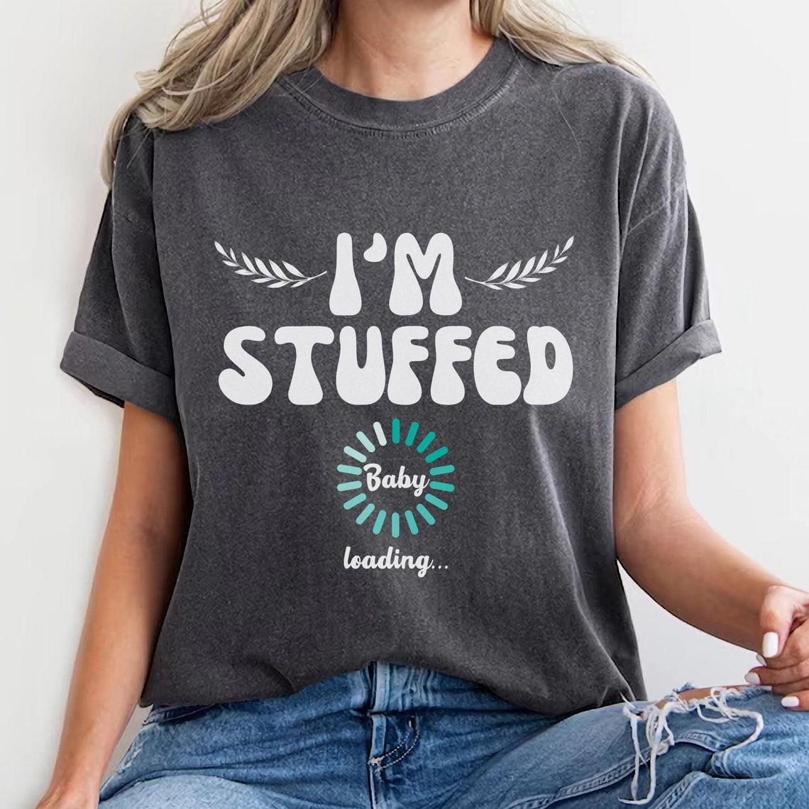 Pregnancy Announcement Shirt, I'M Stuffed Baby Loading Shirt, New Mom ...