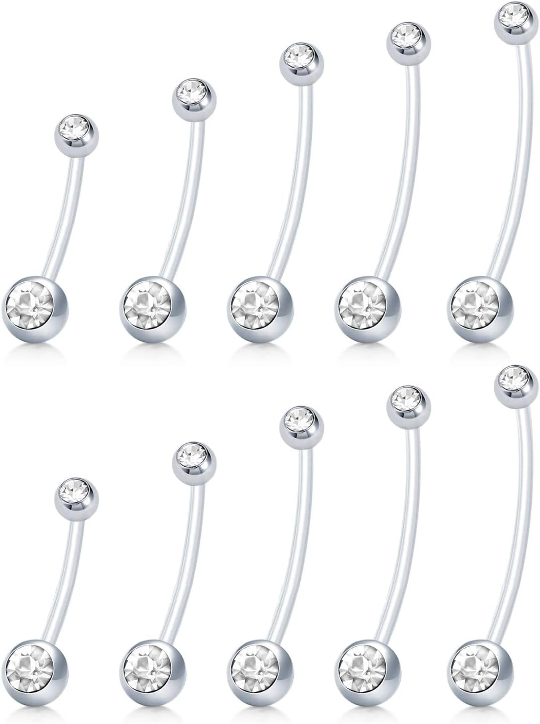 Pregnancy Belly Button Rings Long Bar 38Mm Sport Maternity Flexible ...