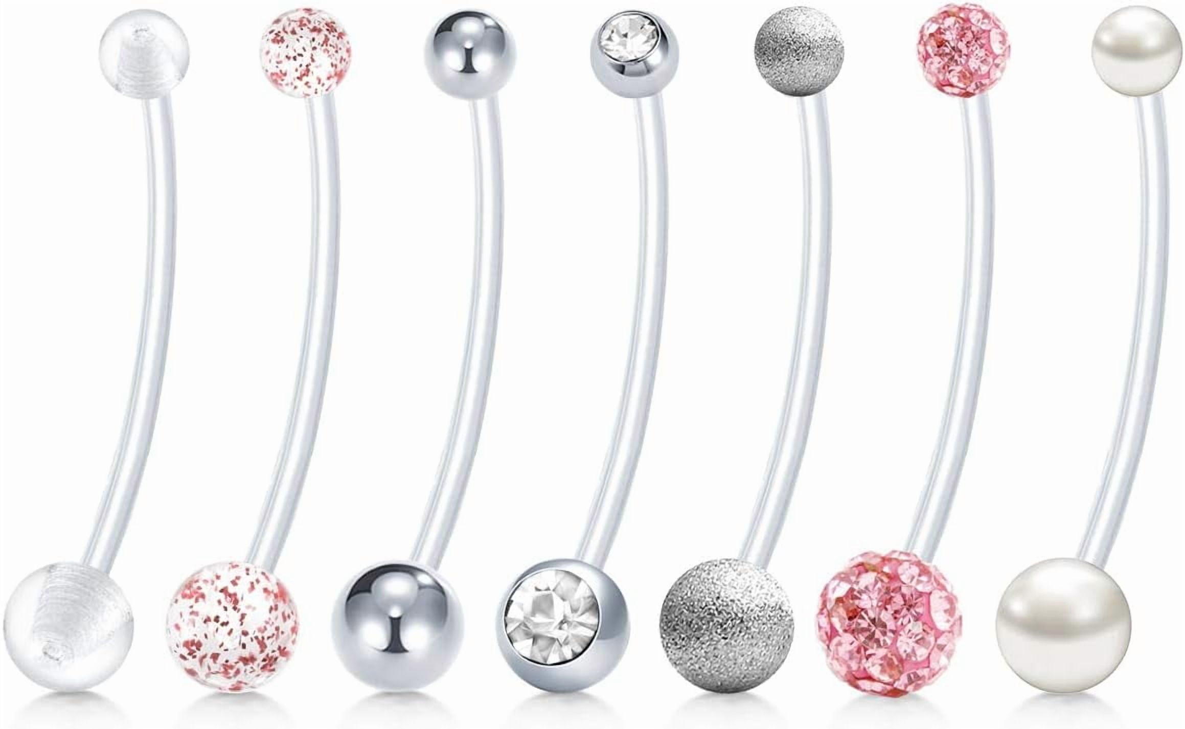 Pregnancy Belly Button Rings Long Bar 38mm Sport Maternity Flexible ...
