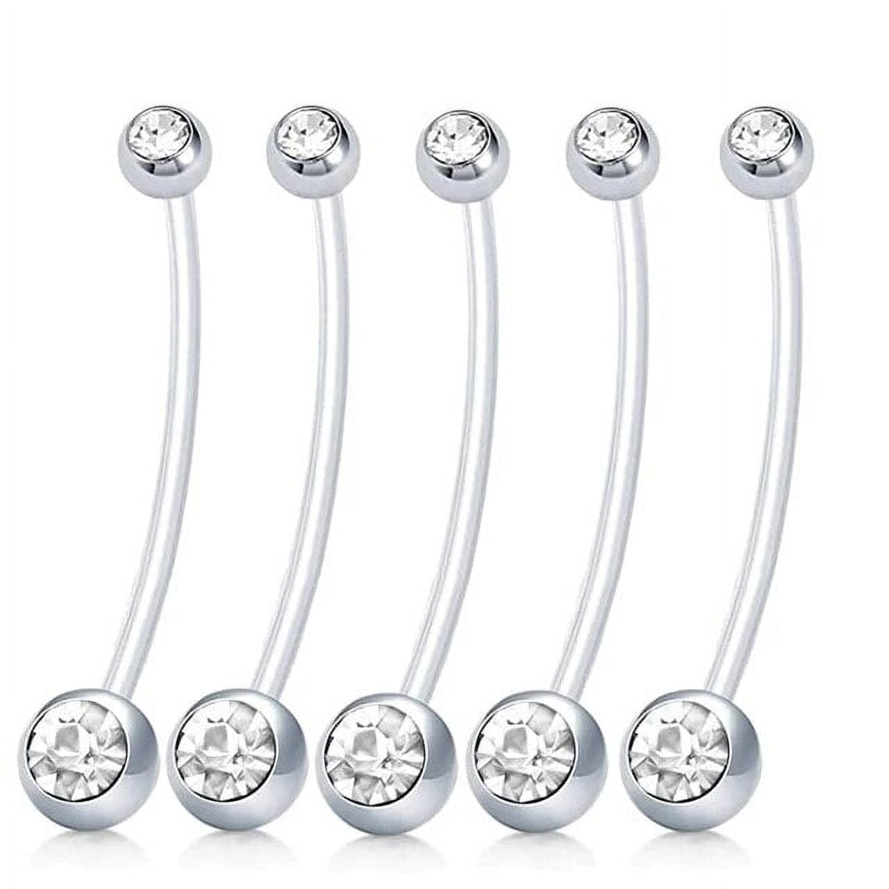 Pregnancy Belly Button Rings Long Bar Sport Maternity Plastic Bioplast ...