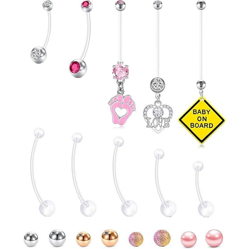 Pregnancy Belly Button Rings Plastic Maternity Long Belly Button Rings ...