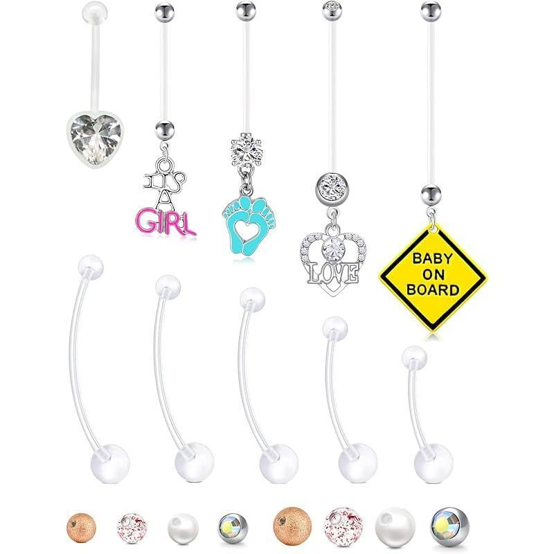 Pregnancy Belly Button Rings Plastic Maternity Long Belly Button Rings ...