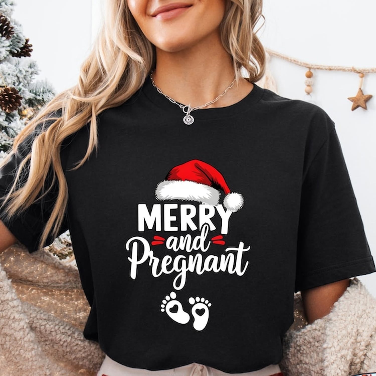 Pregnancy CH1Ristmas T-S1Hirt, CH1Ristmas Pregnancy AnnounceM1ent ...