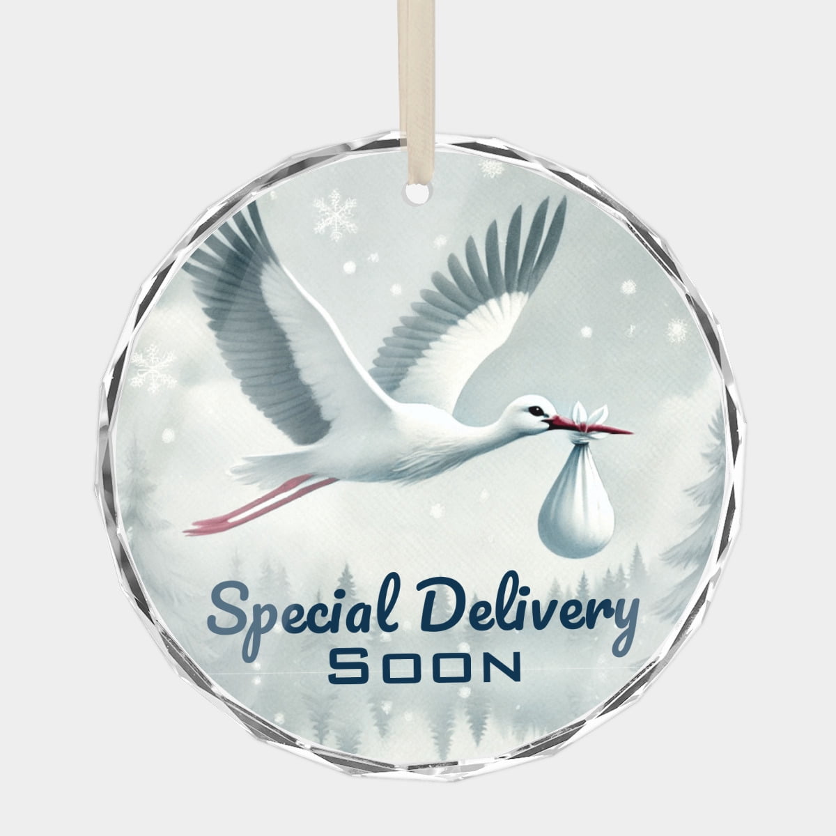 Pregnancy Expecting Announcement Pregnant Mom Watercolor Stork Bird ...