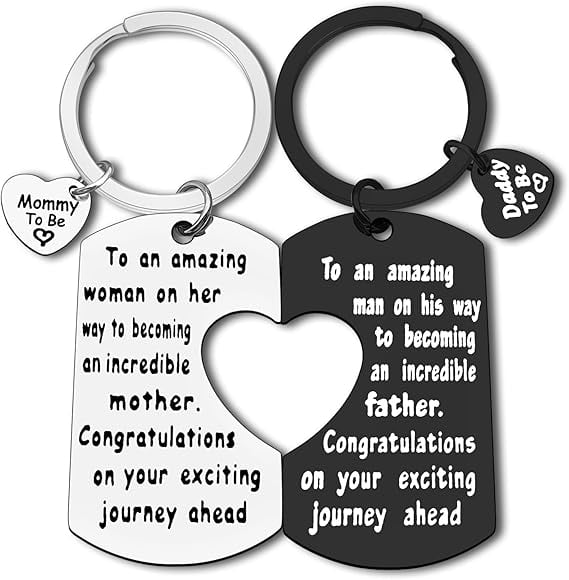 Pregnancy Gifts New Parents Keychain Set Mom Daddy to Be Baby Shower ...