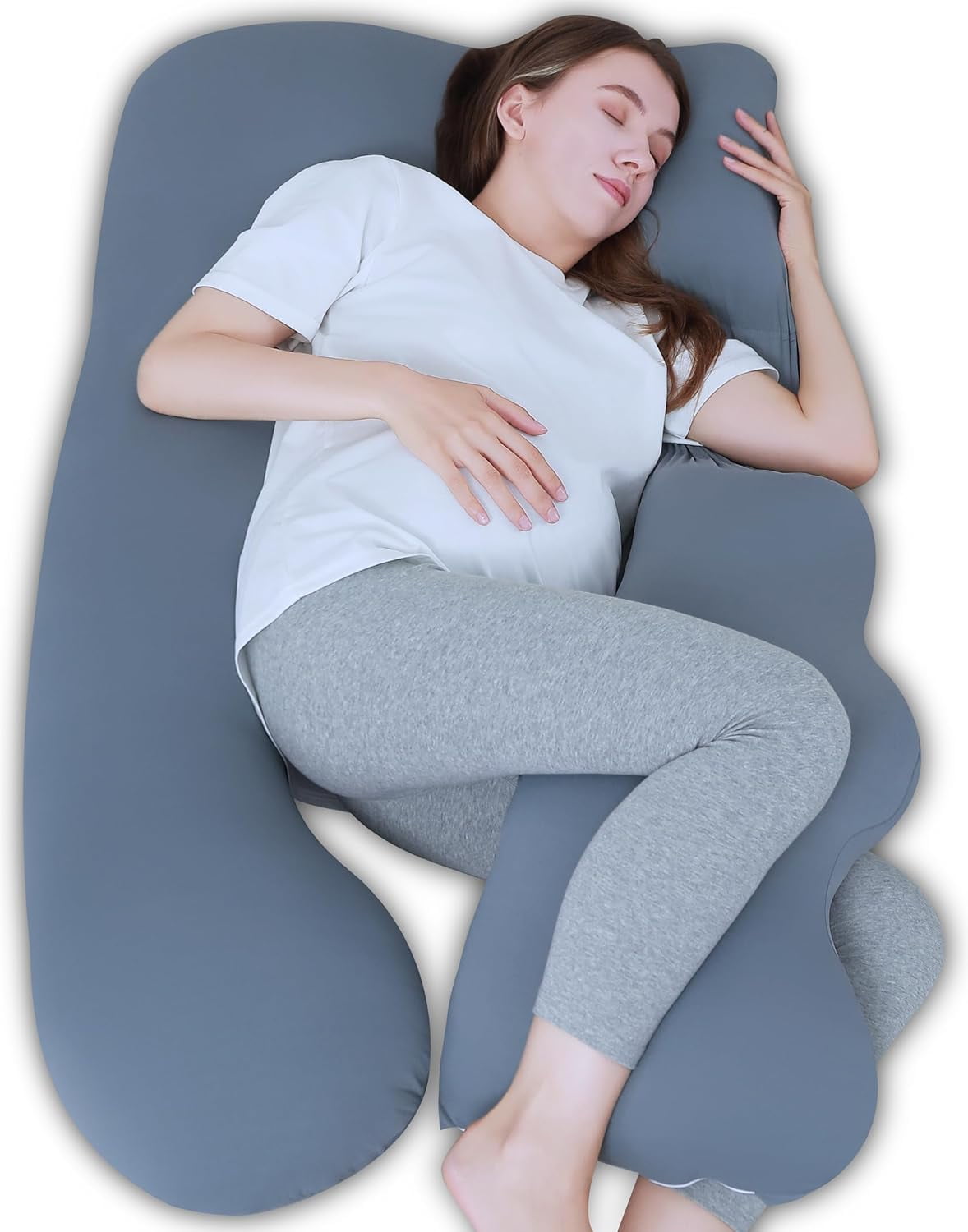 Pregnancy Pillows for Sleeping - Removable Cooling Cover J+i Shaped ...