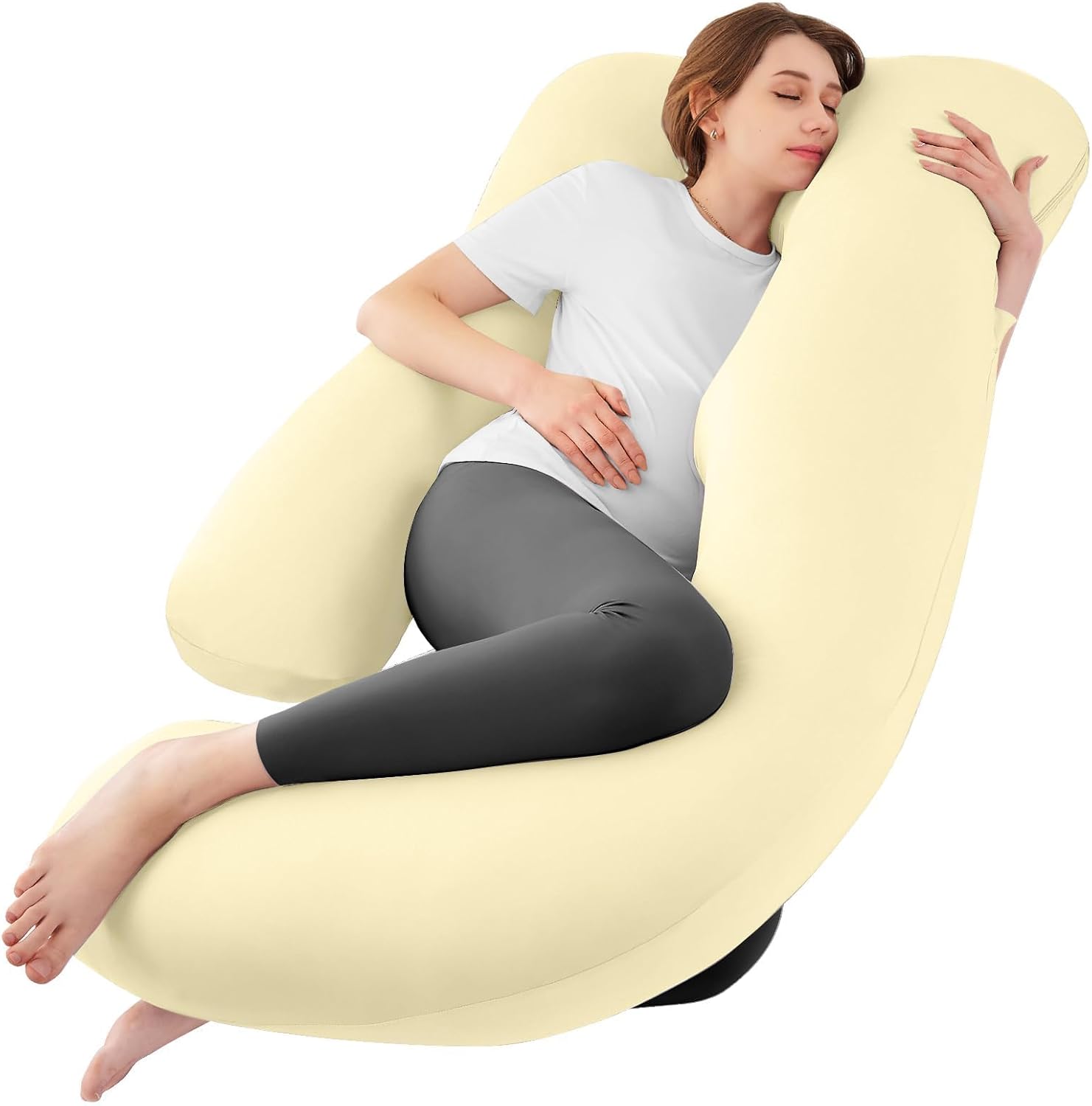 Pregnancy Pillows for Sleeping, U Shaped Cooling Full Body Pillow ...