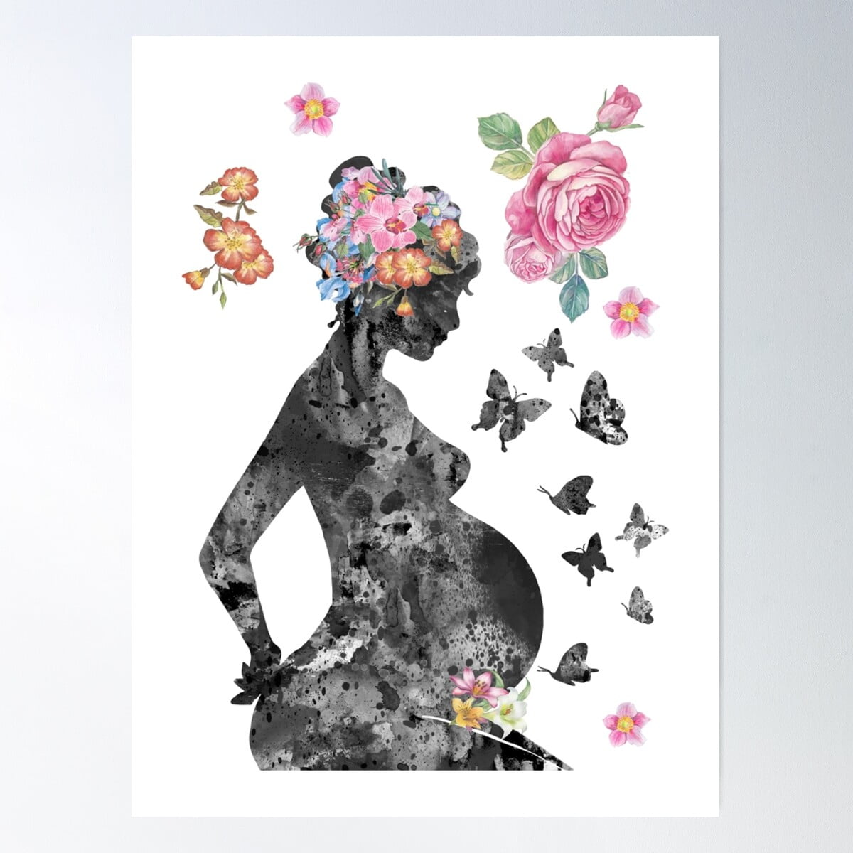 Pregnancy, Pregnant Woman Poster Wall Art, Modern Wall Decor For Living ...