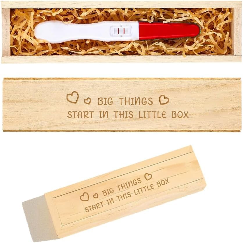 Pregnancy Test Keepsake Box for Baby Announcement Wood Baby Reveal Box ...