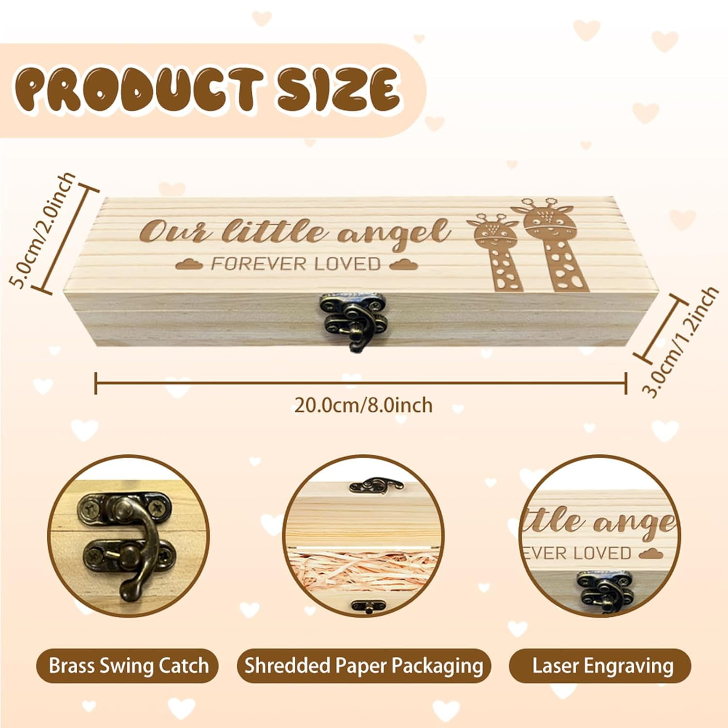 Pregnancy Test Keepsake Box Cartoon Giraffe Wooden Pregnancy ...