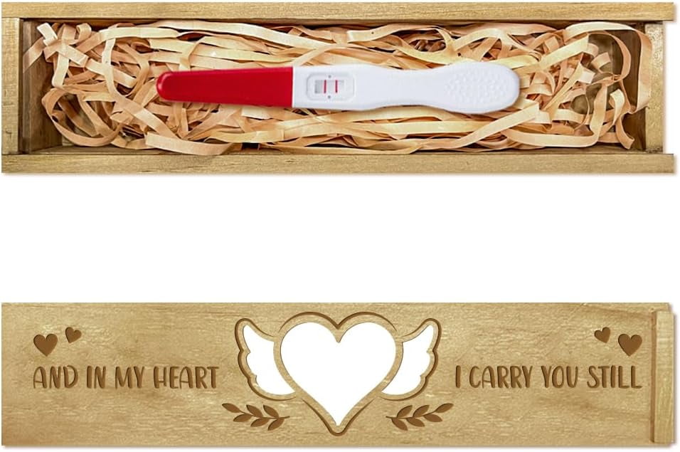 Pregnancy Test Keepsake Box Hollow Love Wooden Pregnancy Test Gift Box ...