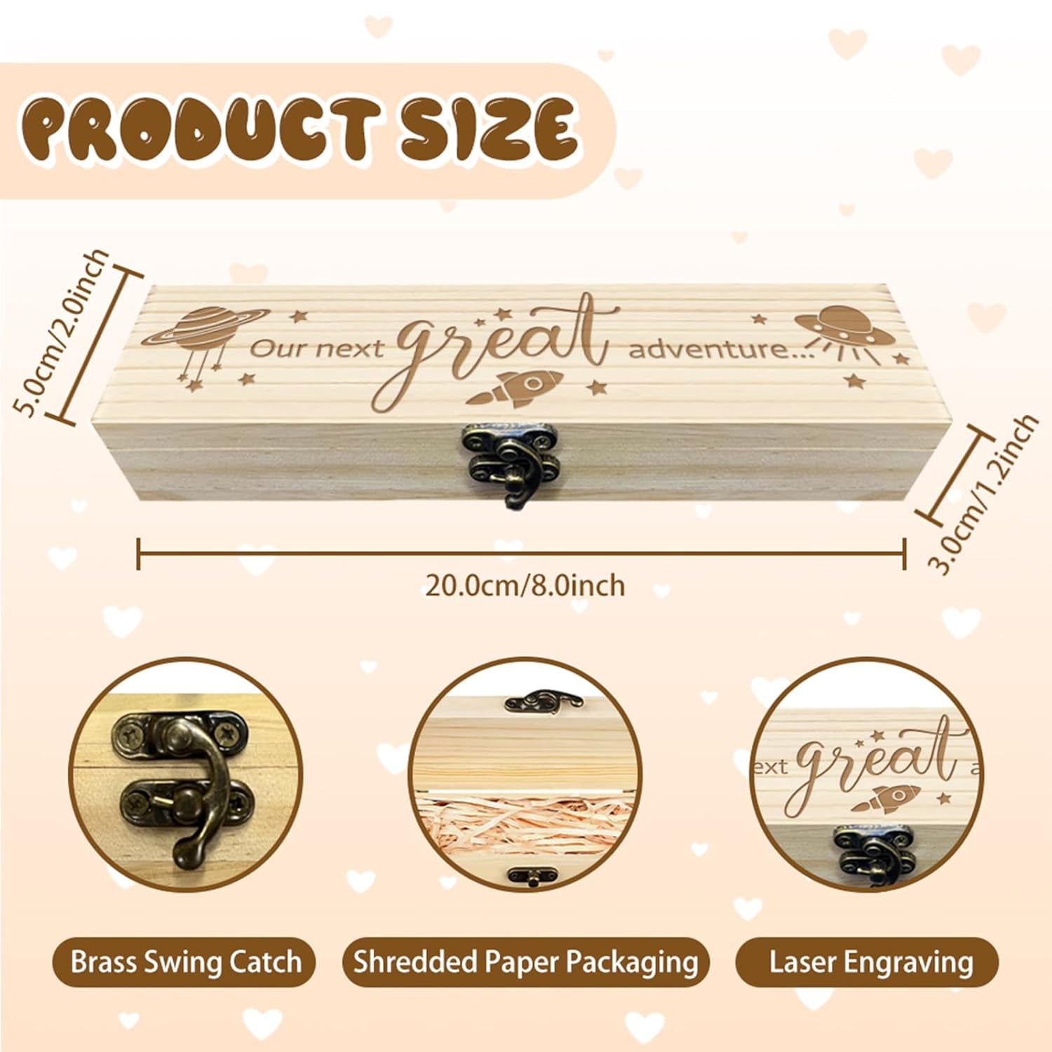 Pregnancy Test Keepsake Box Planet Star Rocket Wooden Pregnancy ...