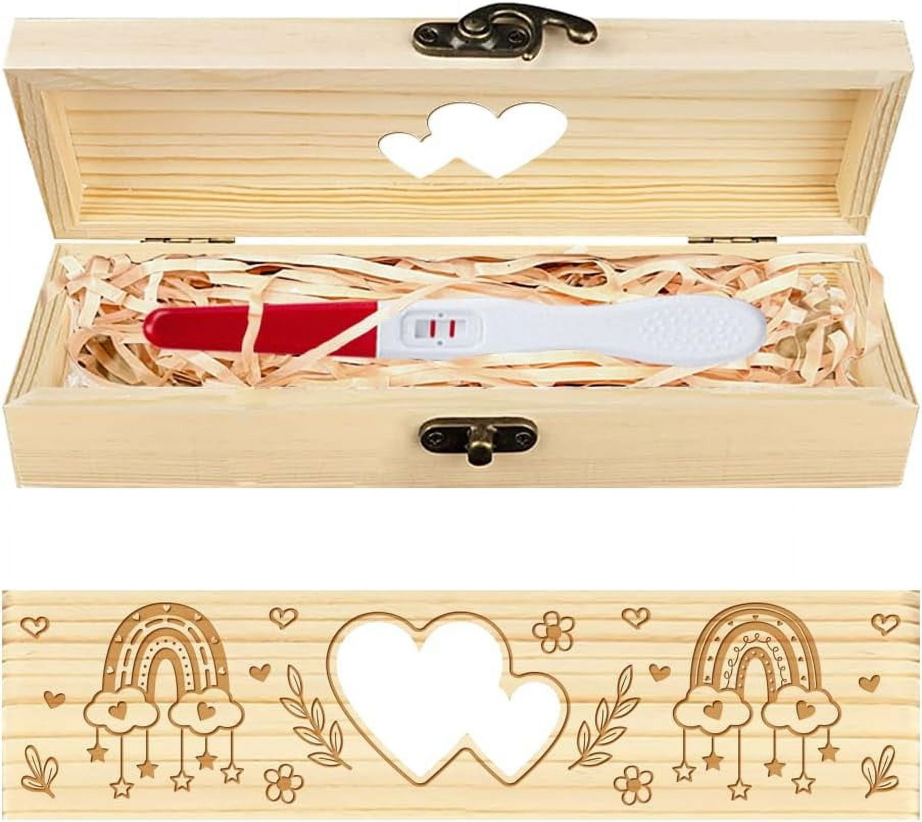 Pregnancy Test Keepsake Box Rainbow Hollow Love Wooden Pregnancy Test ...