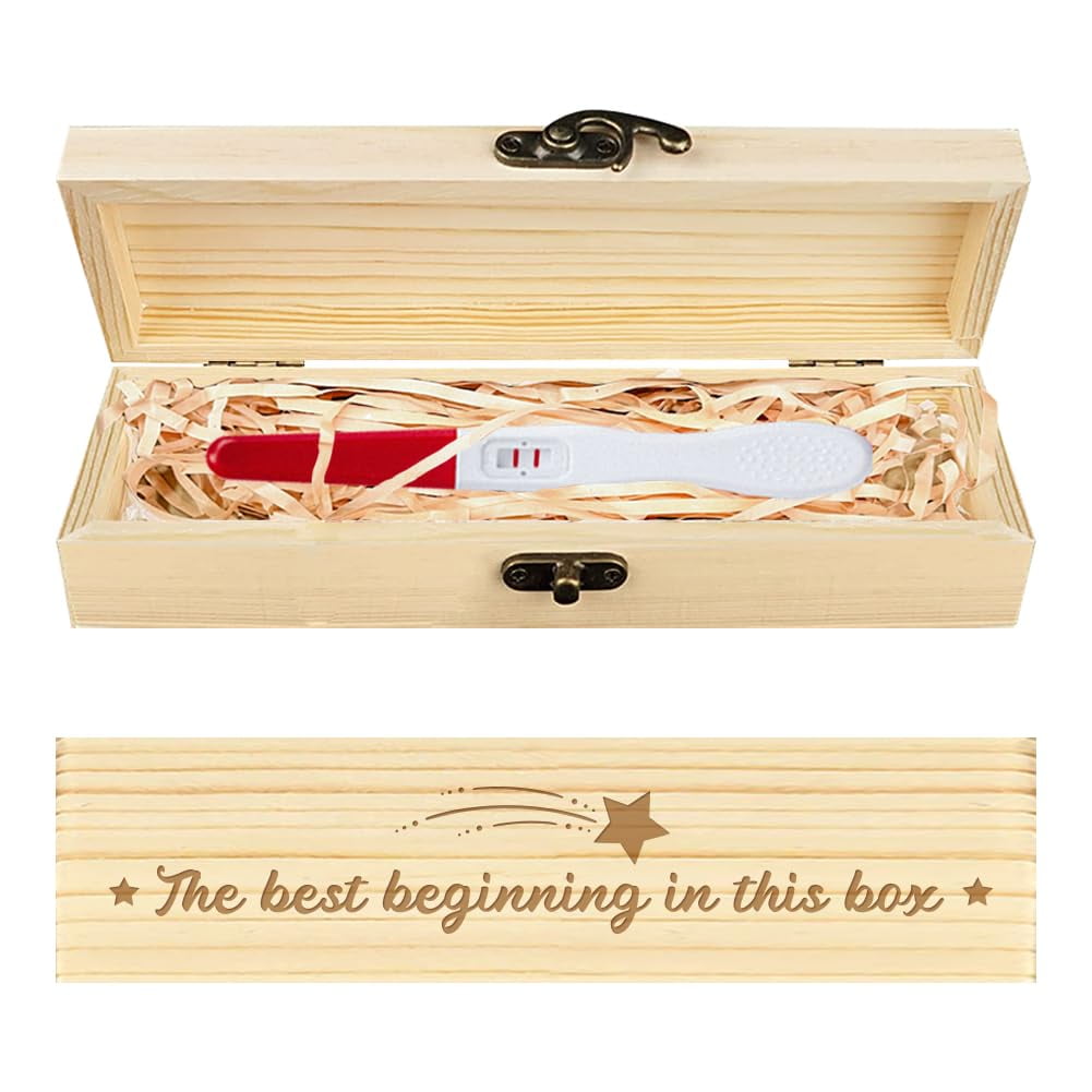 Pregnancy Test Keepsake Box Shooting Star Wooden Pregnancy Announcement ...