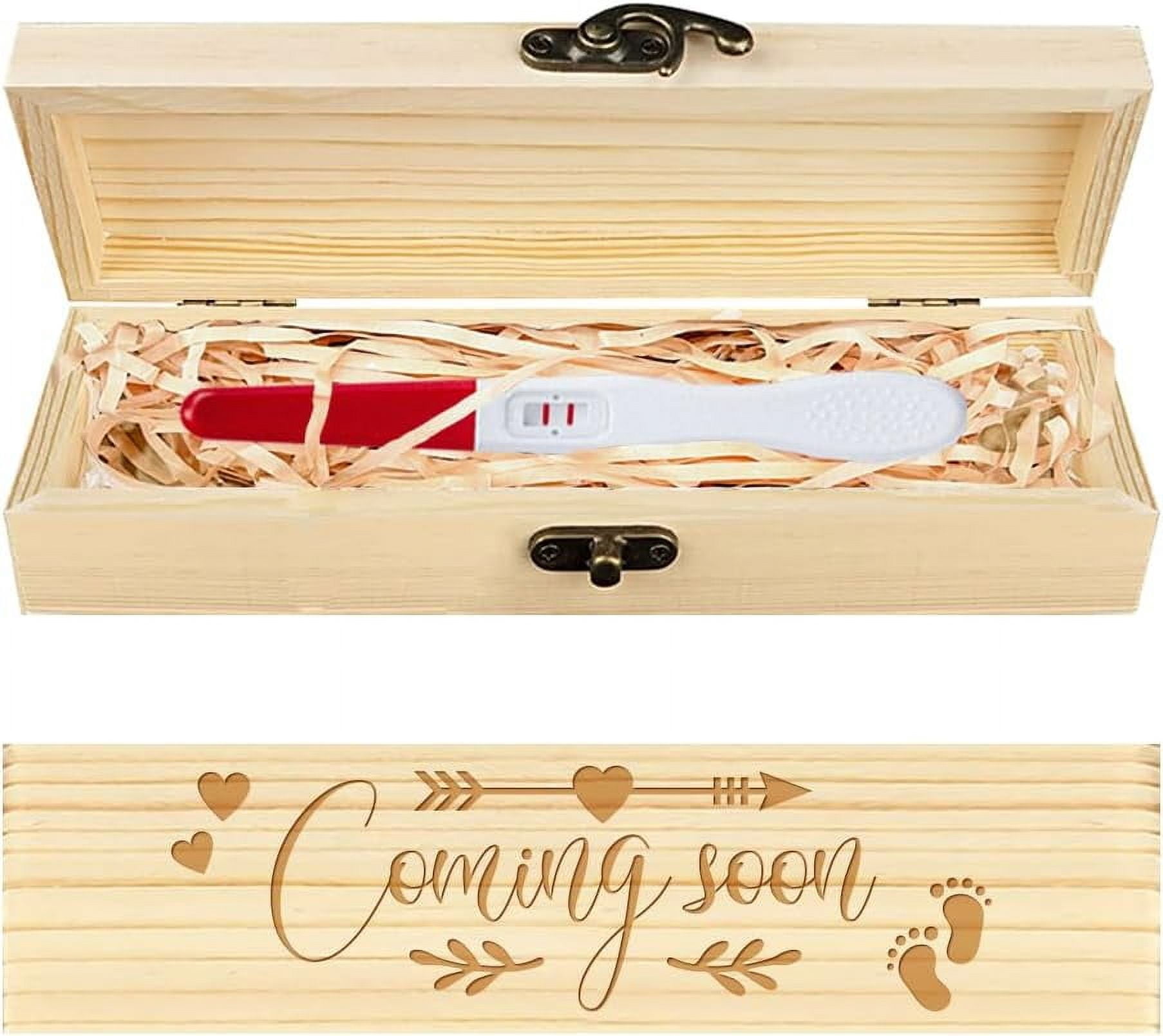Pregnancy Test Keepsake Box Wooden Pregnancy Test Gift Box with Raffia ...