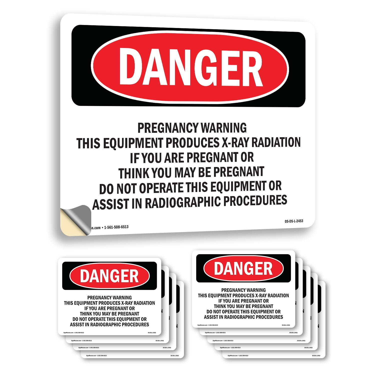 Pregnancy Warning This Equipment Produces OSHA Danger Vinyl Decal Label ...