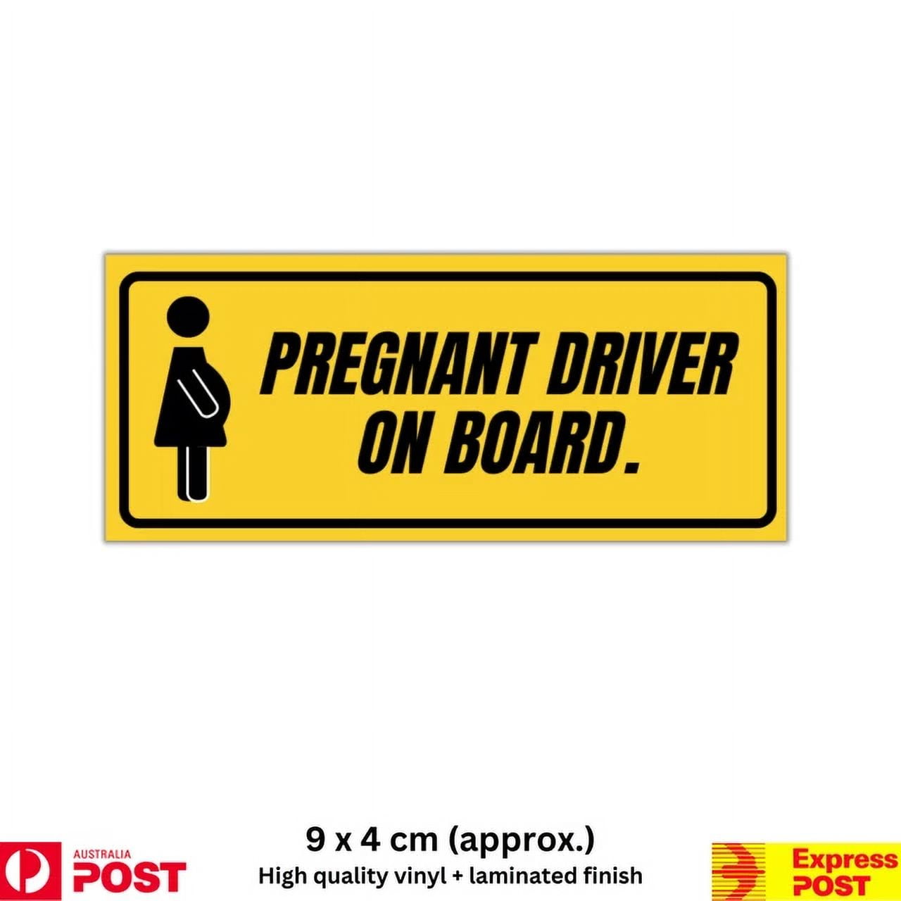 Pregnant Driver On Board Sign Yellow Graphic Vehicle Sticker Phone ...