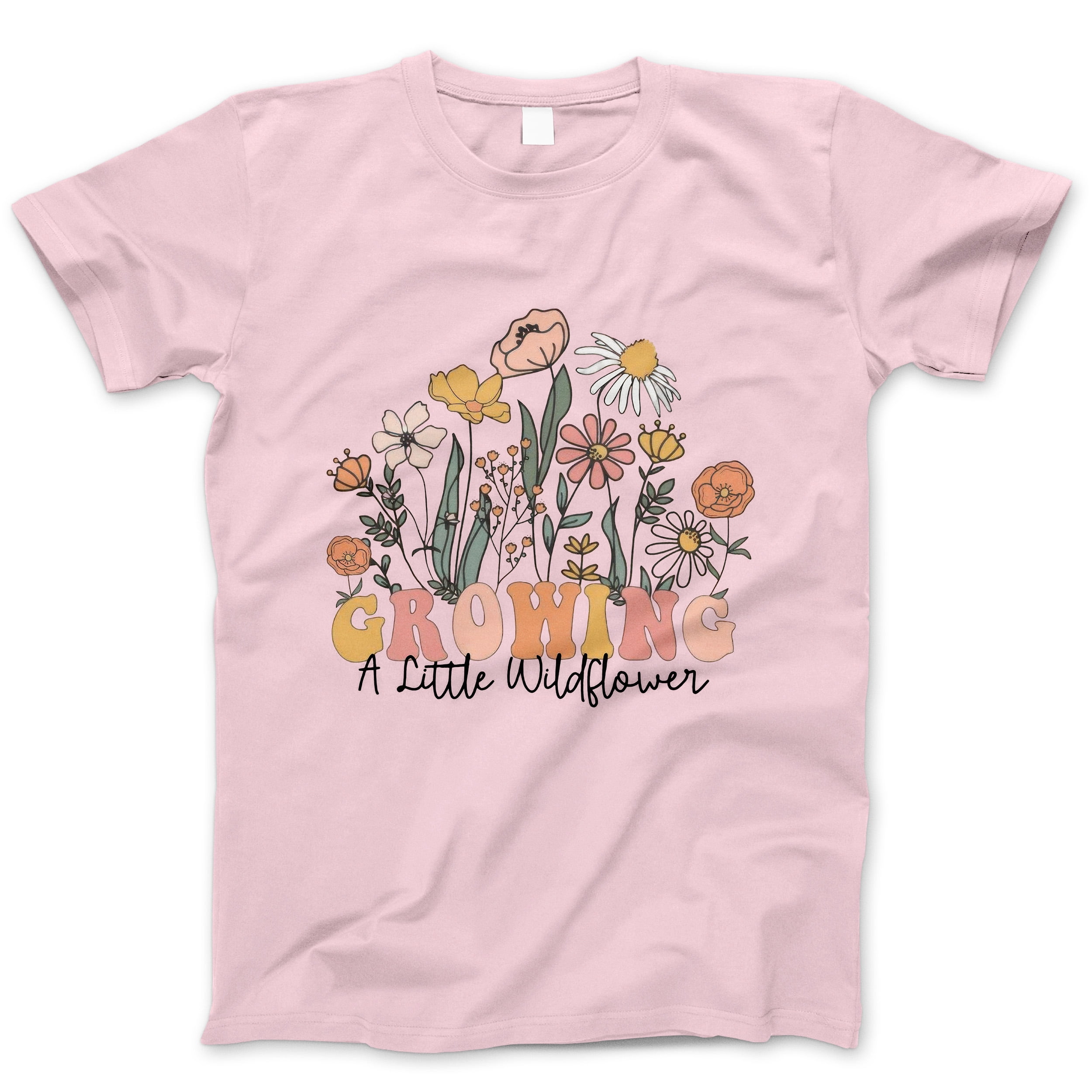 Pregnant T-Shirt - Growing A Little Wildflower Baby Announcement Tee - Cute Pregnancy Reveal ...