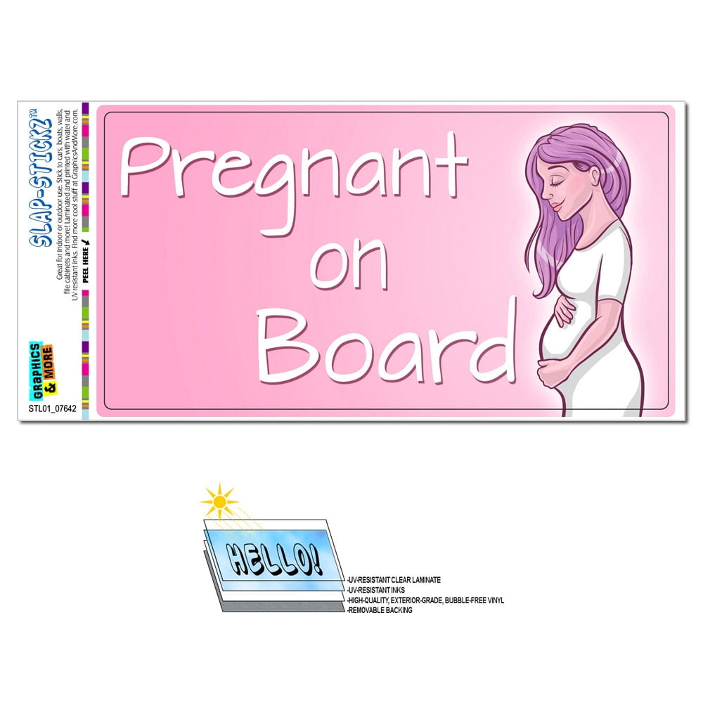 Pregnant on Board - Pink Pregnancy Baby SLAP-STICKZ(TM) Premium Sticker ...