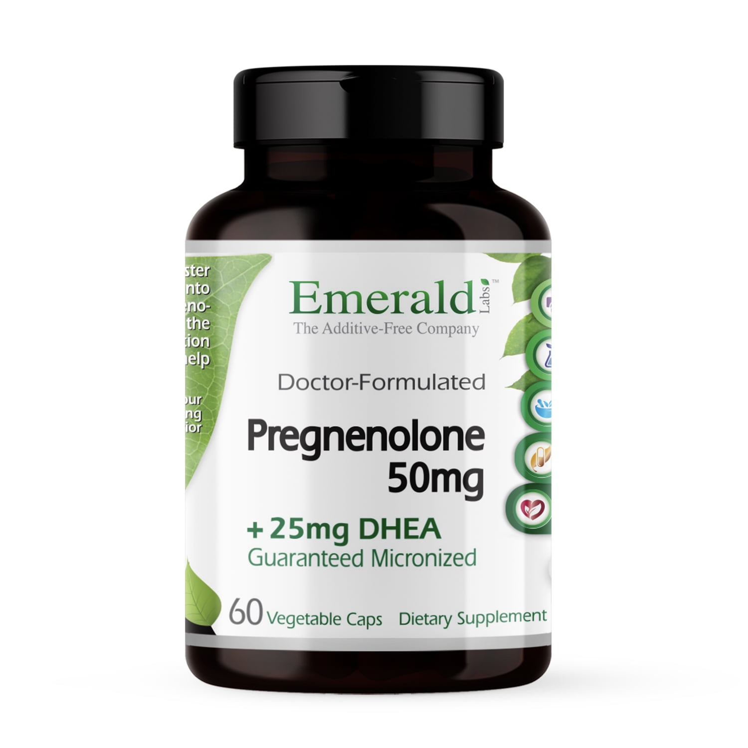 Emerald Labs Pregnenolone 50mg with 25mg DHEA - Female Hormone Support ...