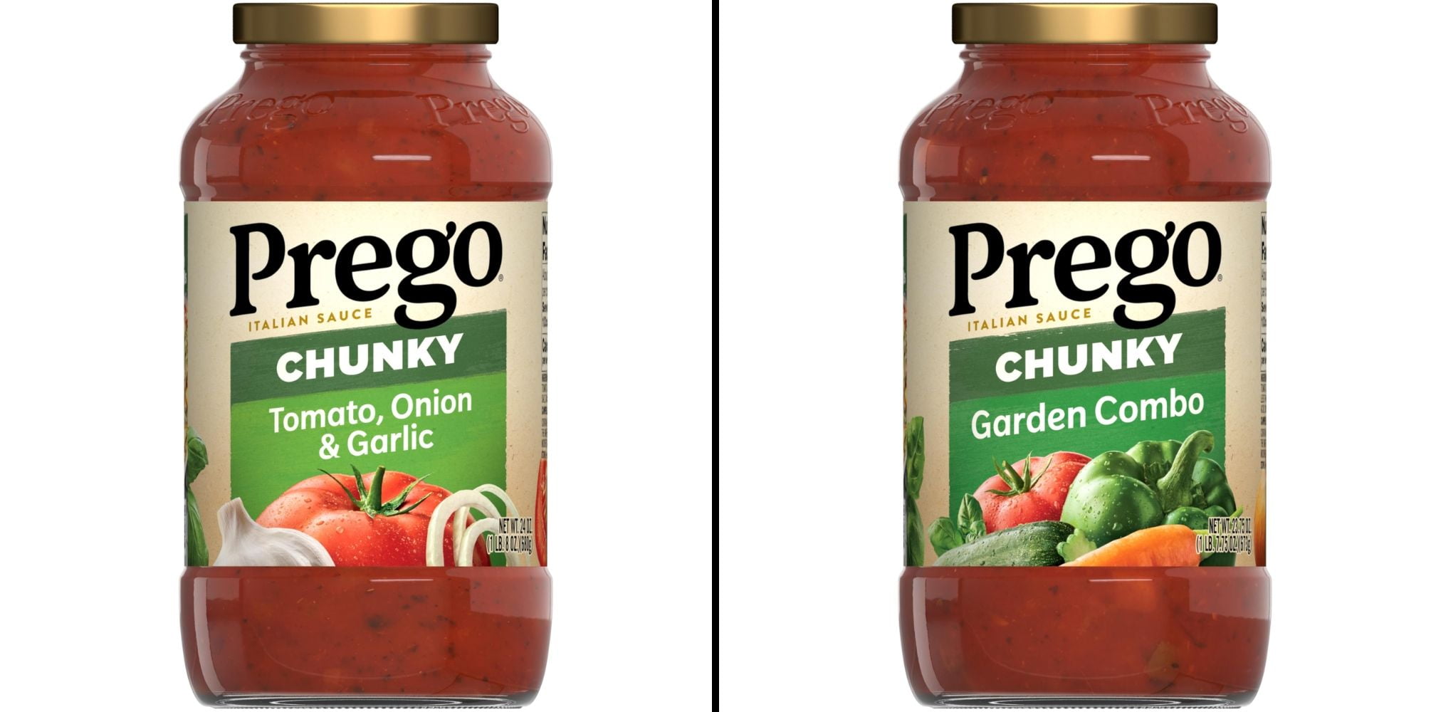 Prego Chunky Tomato with Garlic and Onion , 24 Oz Jar & Prego Chunky ...