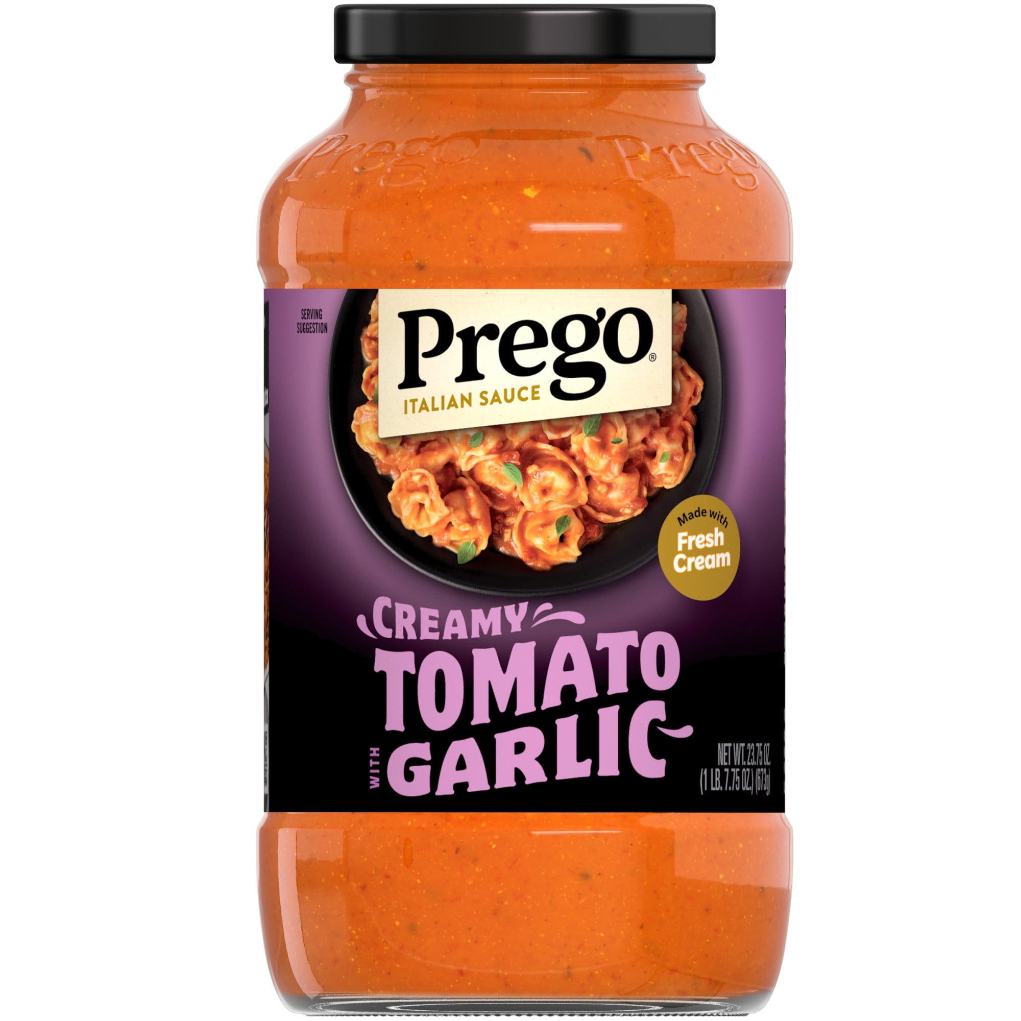 Prego Creamy Tomato Pasta Sauce with Garlic 24 oz Jar Made with Vine ...