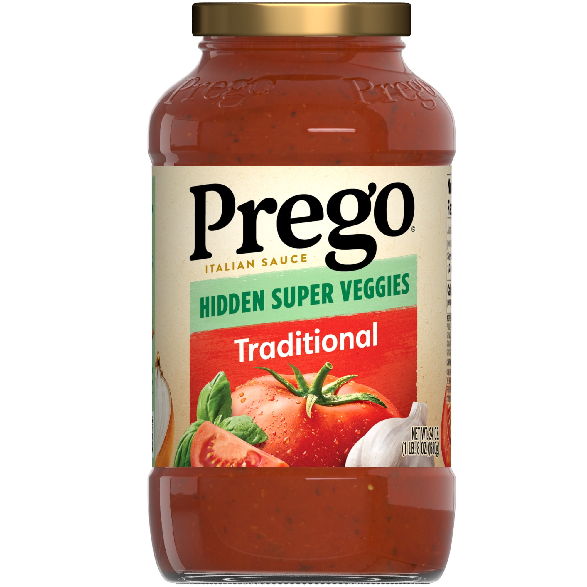 Prego Hidden Super Veggies Traditional Pasta Sauce, Gluten Free ...