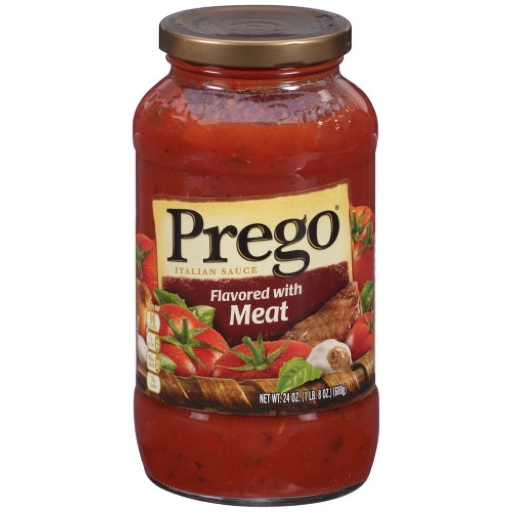 Prego Italian Sauce, Tomato Sauce with Meat, Herbs, Seasonings, 24 Oz ...