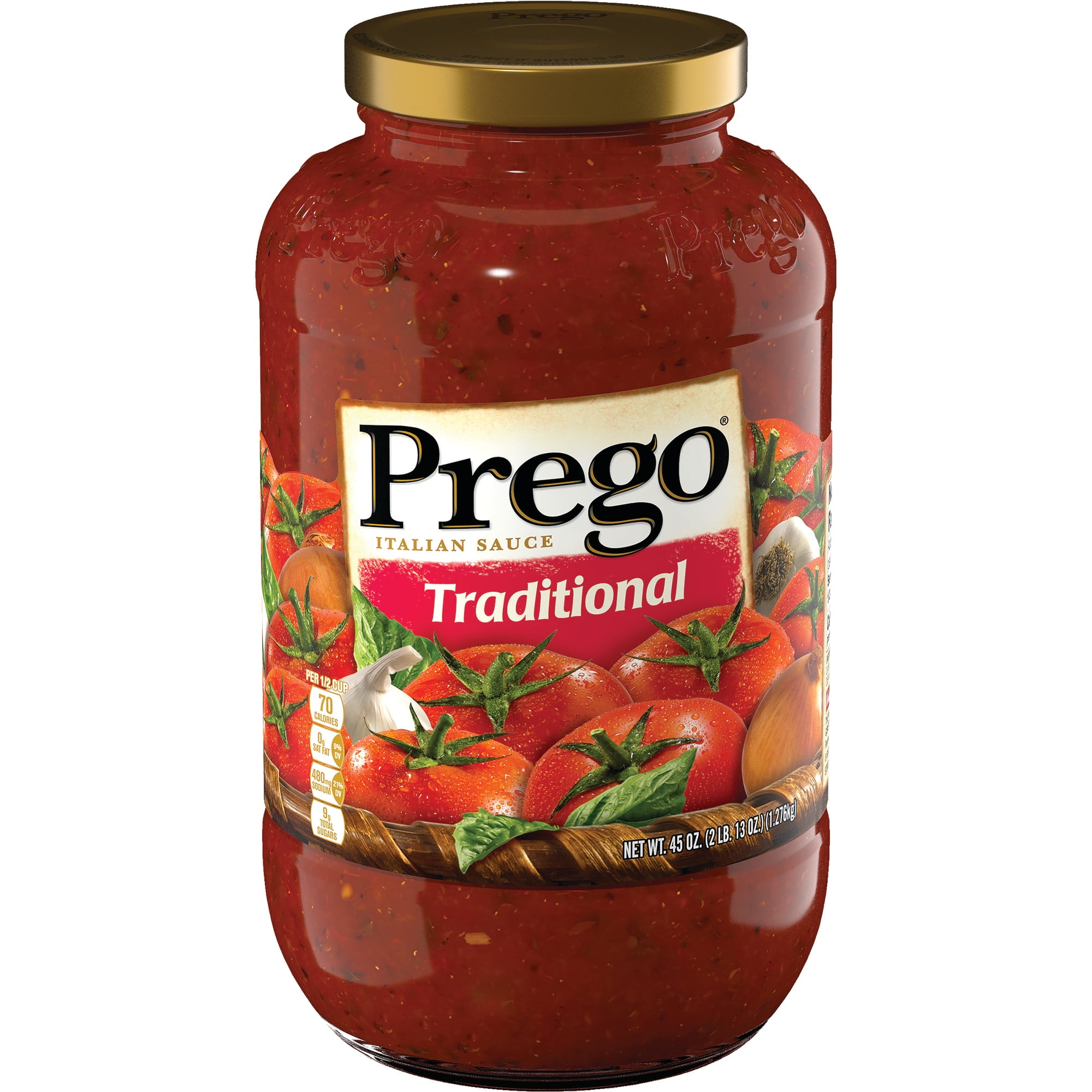 Prego Traditional Italian Tomato Pasta Sauce, Large 45 Ounce Jar ...