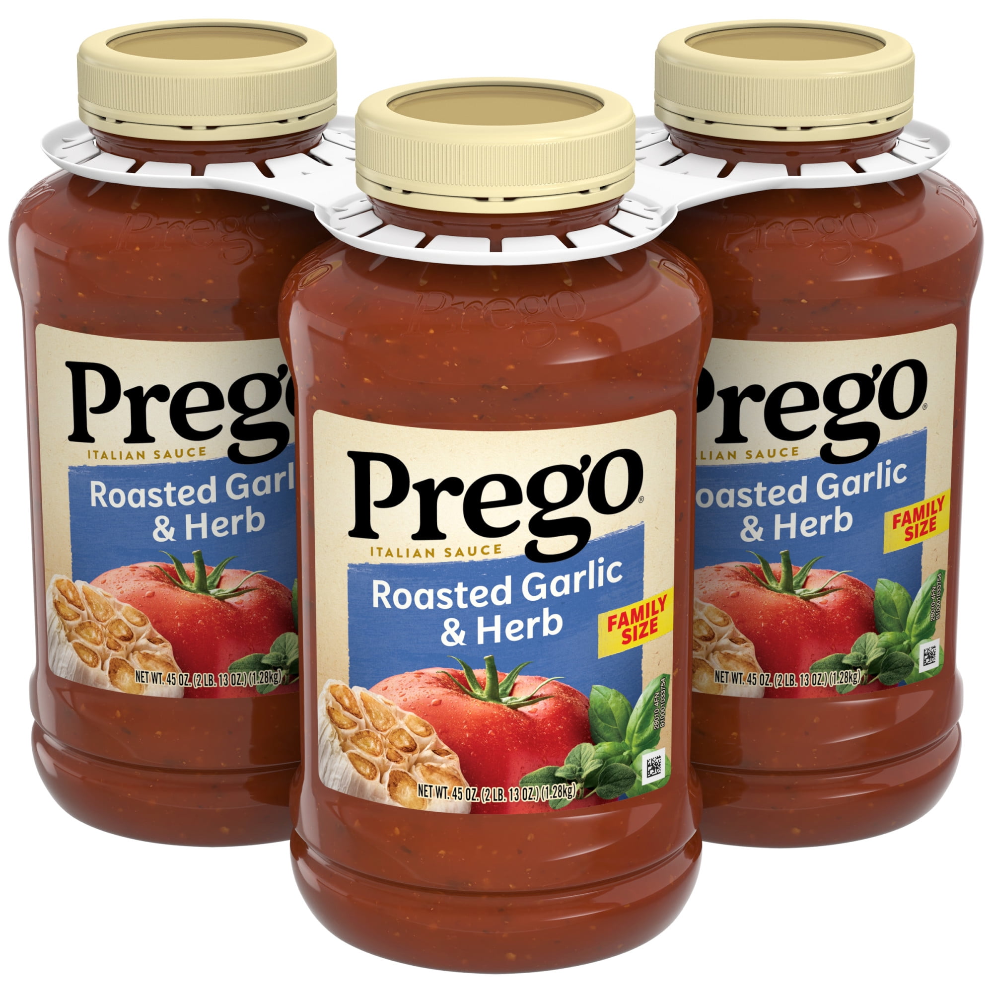 Prego Roasted Garlic and Herb Pasta Sauce, 45 oz Jar (Case of 6 ...