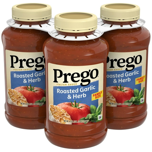 Prego Roasted Garlic and Herb Pasta Sauce, 45 oz Jar (Case of 6 ...